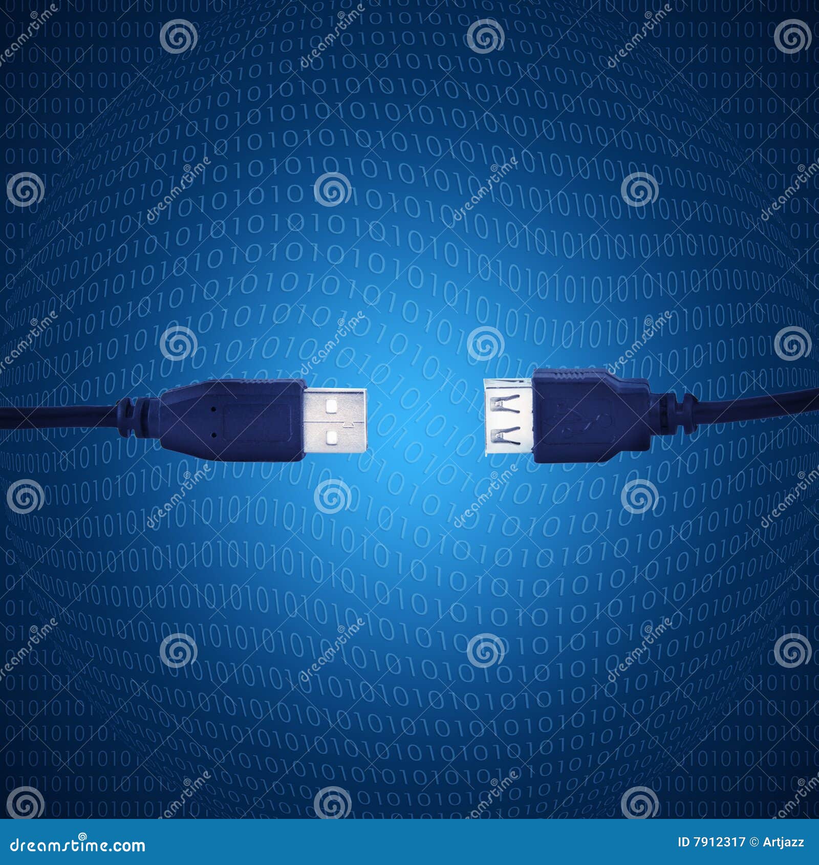 Cable azul del usb imagen de archivo. Imagen de entrada - 7912317