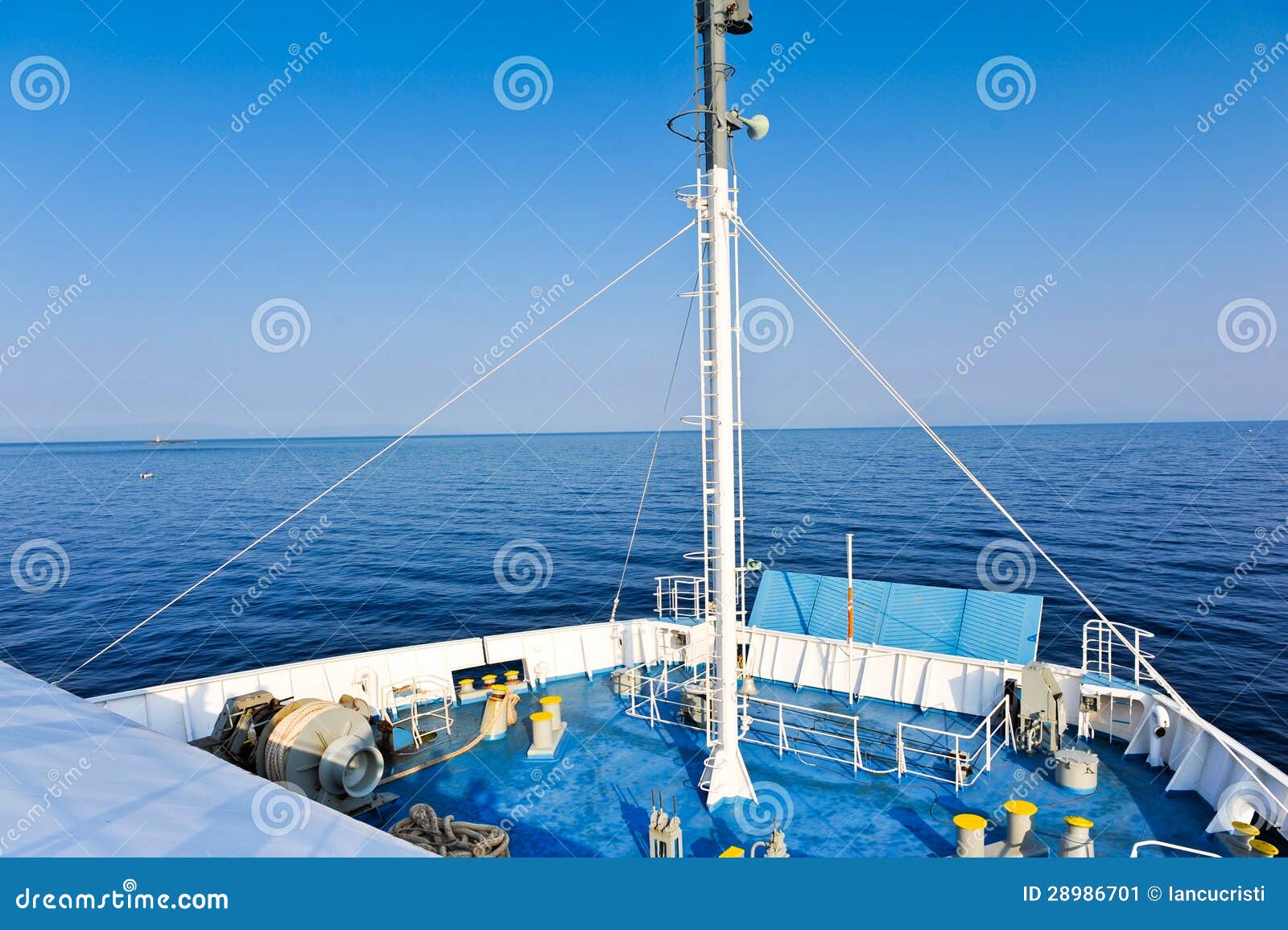 Cable on the Blue Deck of Ship Stock Image - Image of deck, port: 28986701