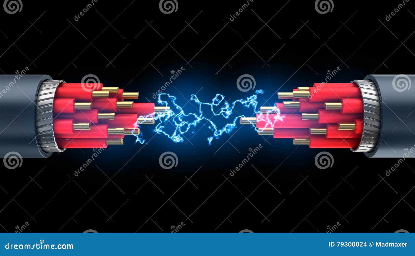 Cable break stock illustration. Illustration of sparks - 79300024