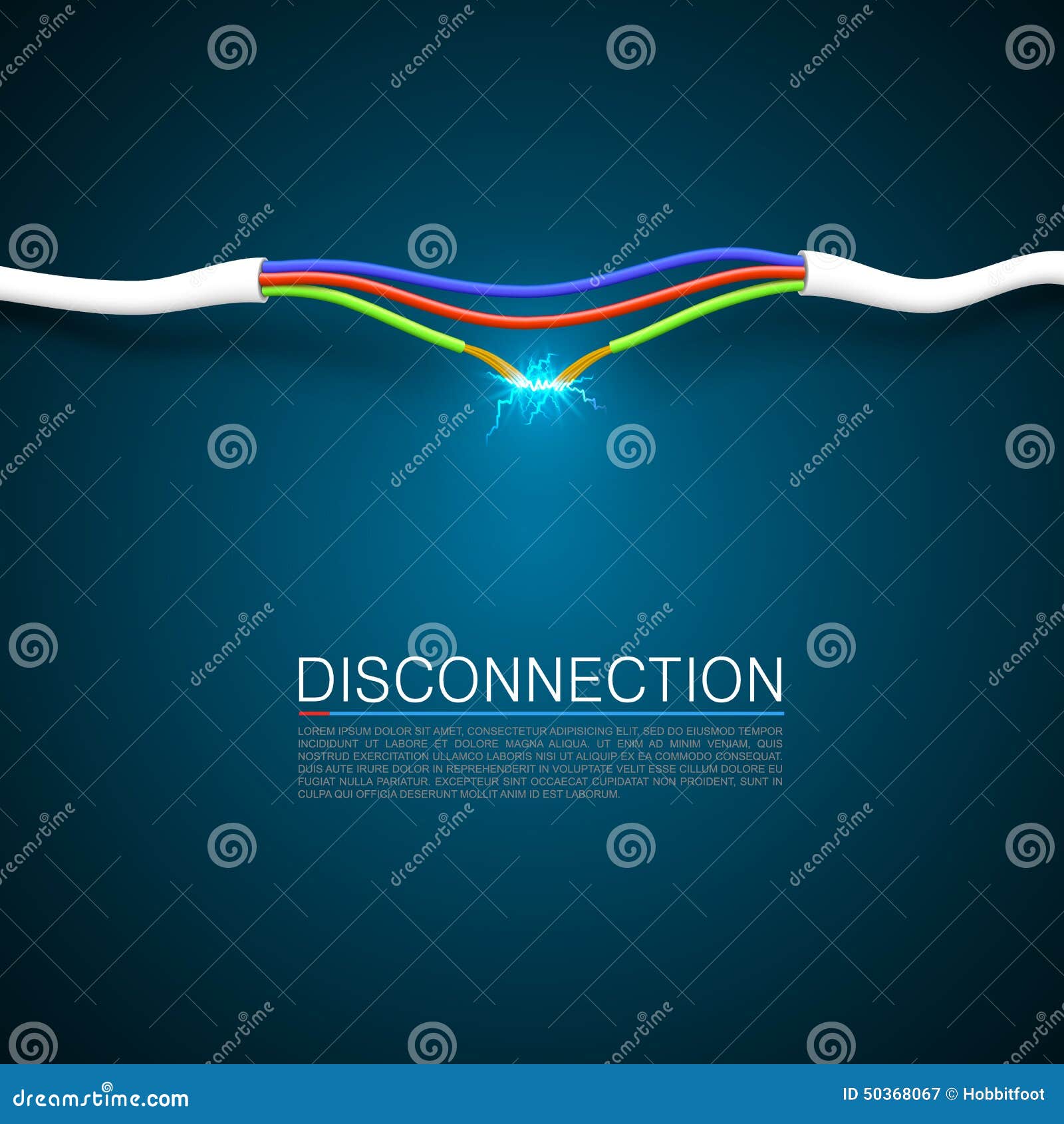 Cable break disconnect stock vector. Illustration of business - 50368067