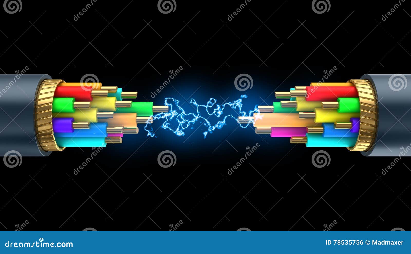 Cable break energy stock illustration. Illustration of voltage - 78535756