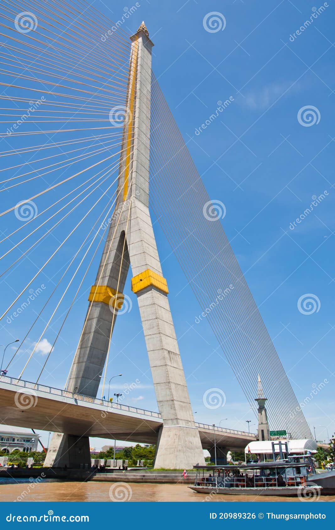 Cable bridge stock photo. Image of construction, cityscape - 20989326