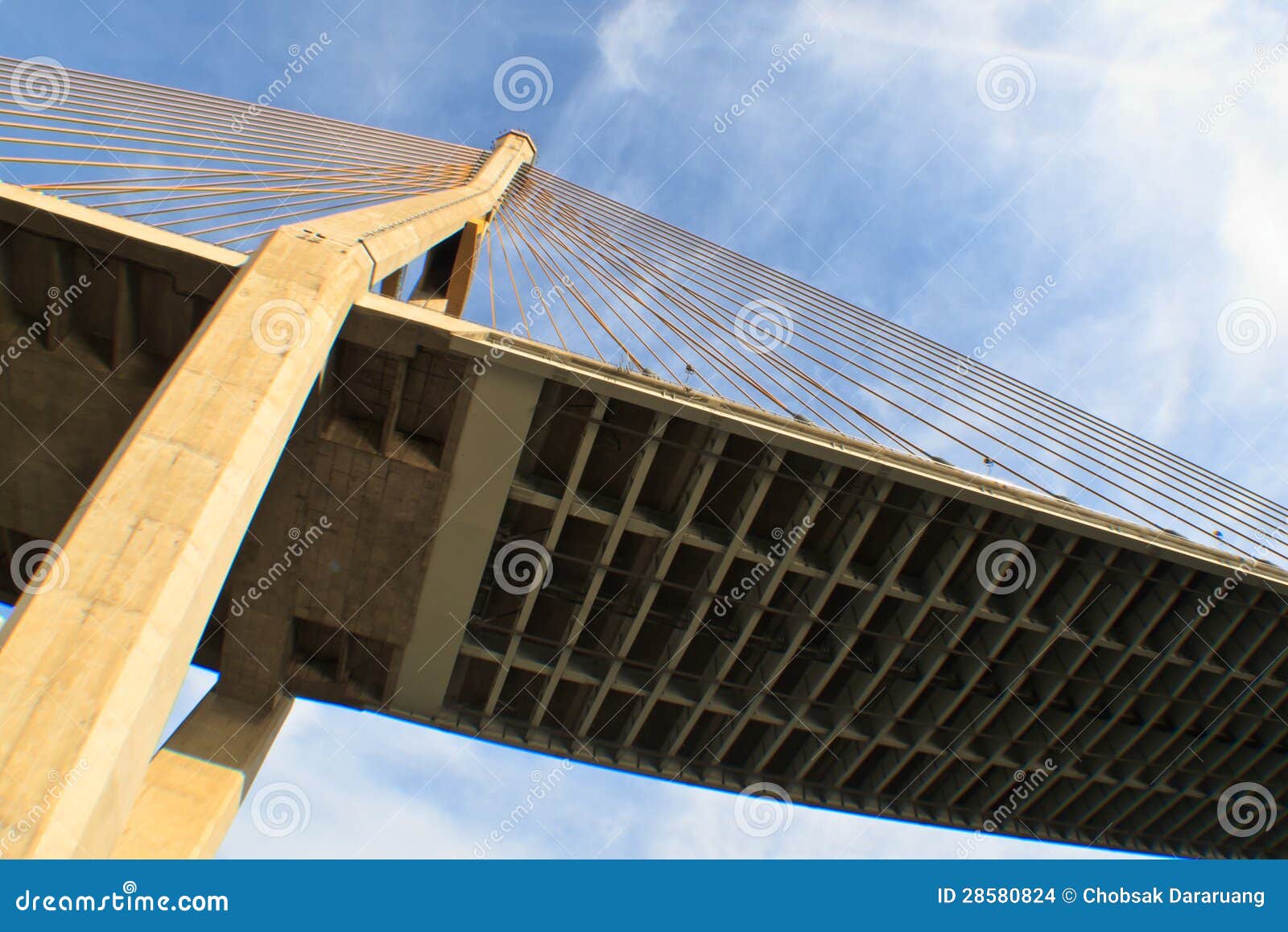 Cable bridge stock photo. Image of bridge, bangkok, concrete - 28580824