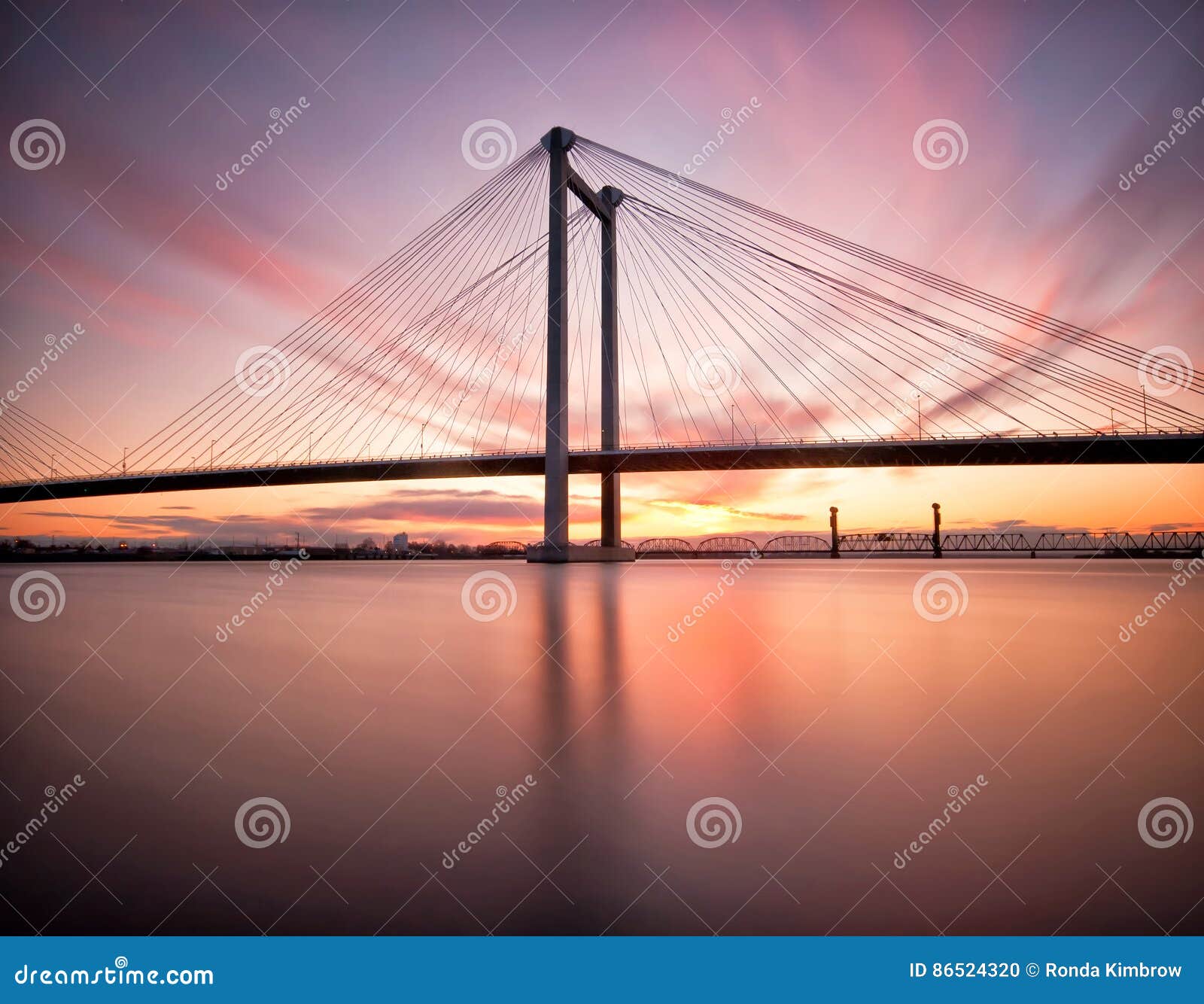 Cable Bridge Silhouette Stock Photography | CartoonDealer.com #43572476