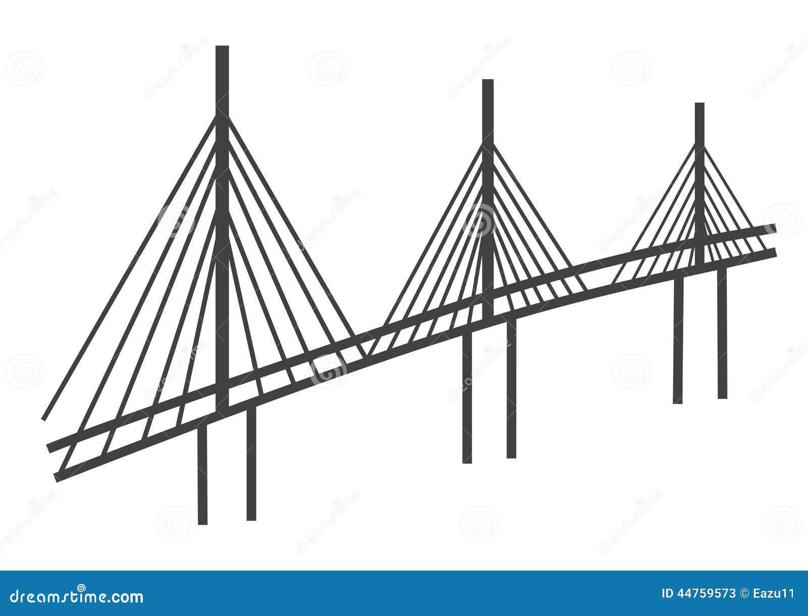 Cable bridge drawing editorial stock photo. Illustration of tall - 44759573