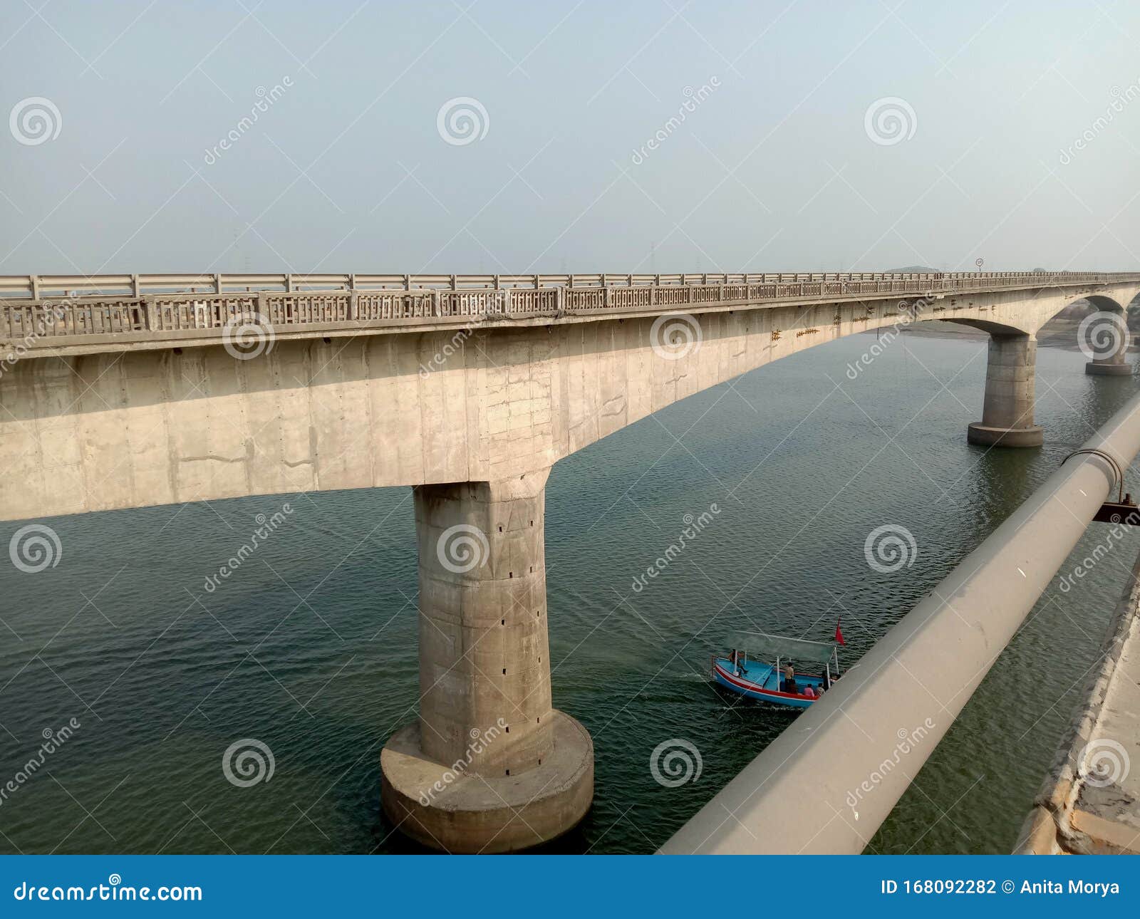 Cable Bridge in India at Gujrat State in Bharuch City Stock Photo ...