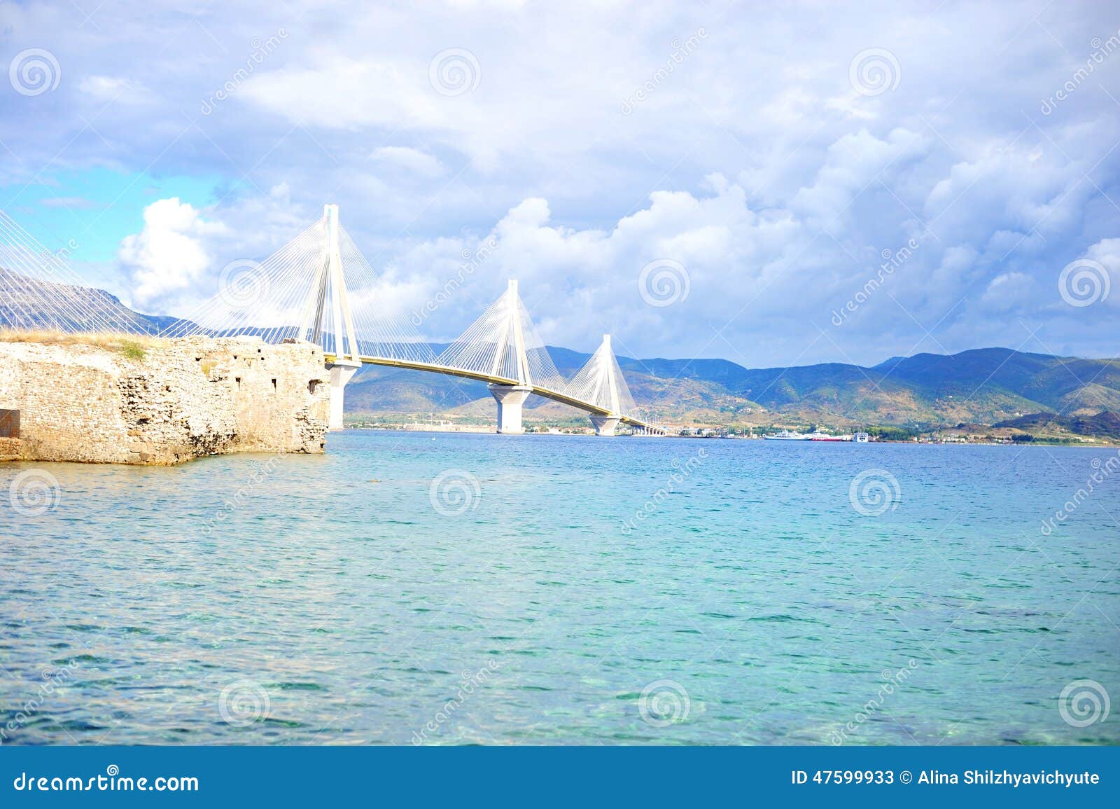 The Cable Bridge Patra, Greece Stock Image - Image of gulf ...