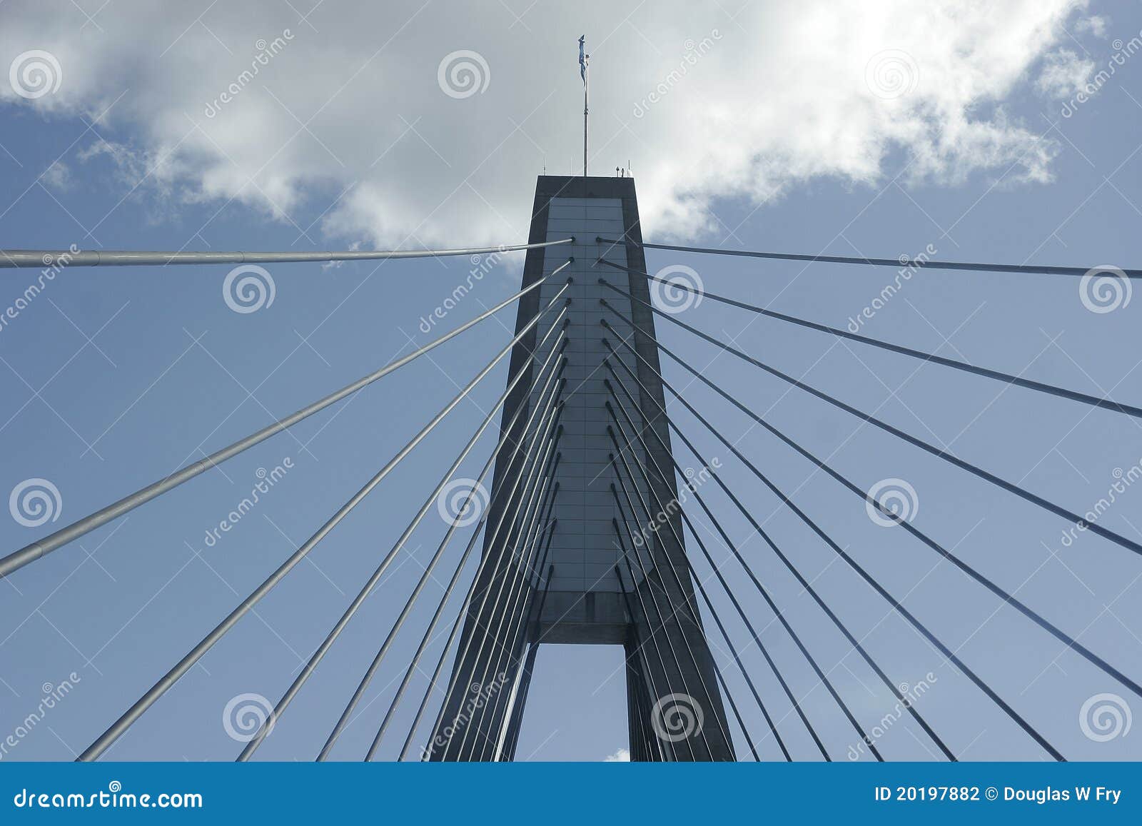 Cable Bridge Tower stock photo. Image of line, metal - 20197882