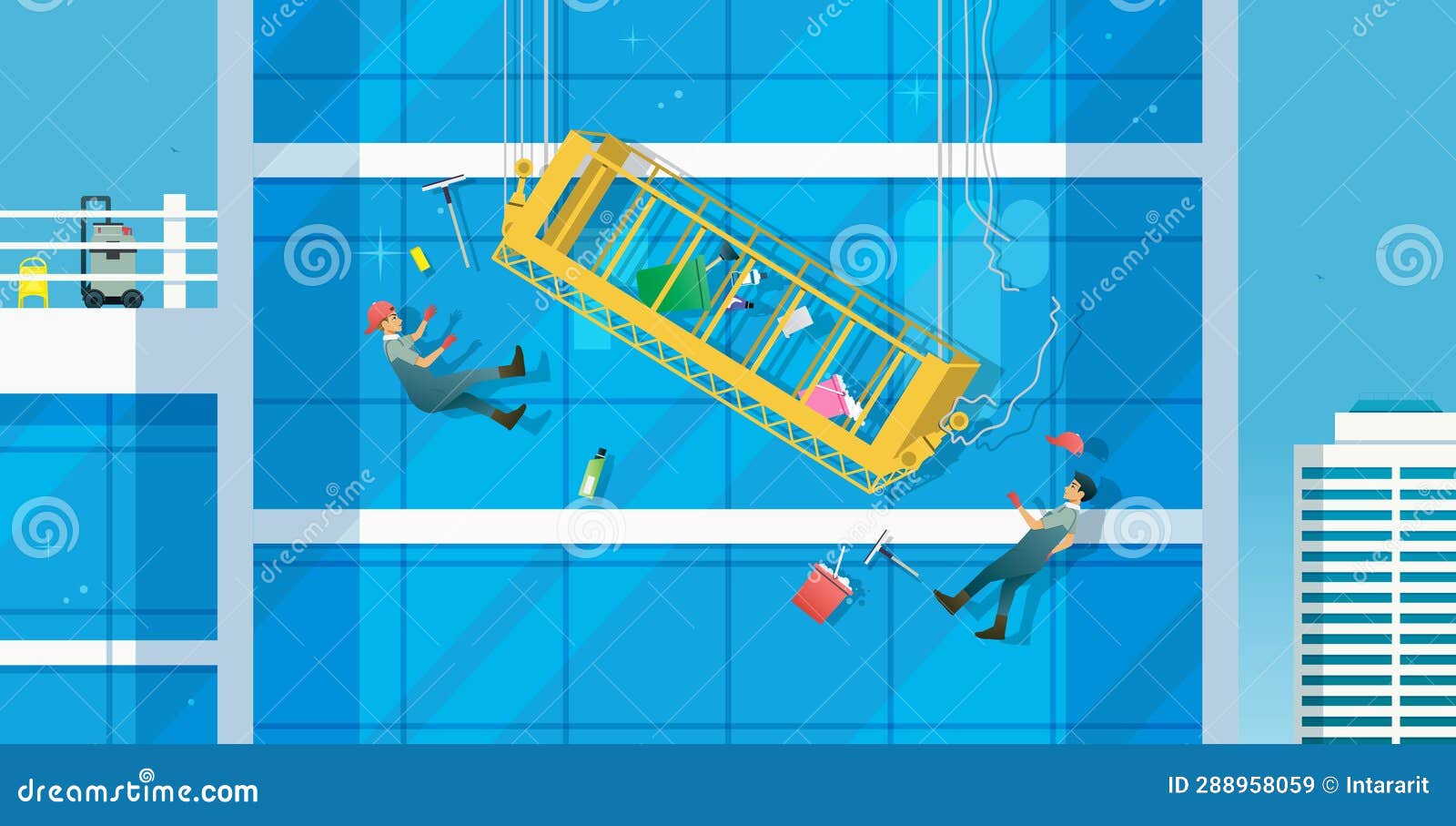 Broken cable accident. stock illustration. Illustration of dangerous ...