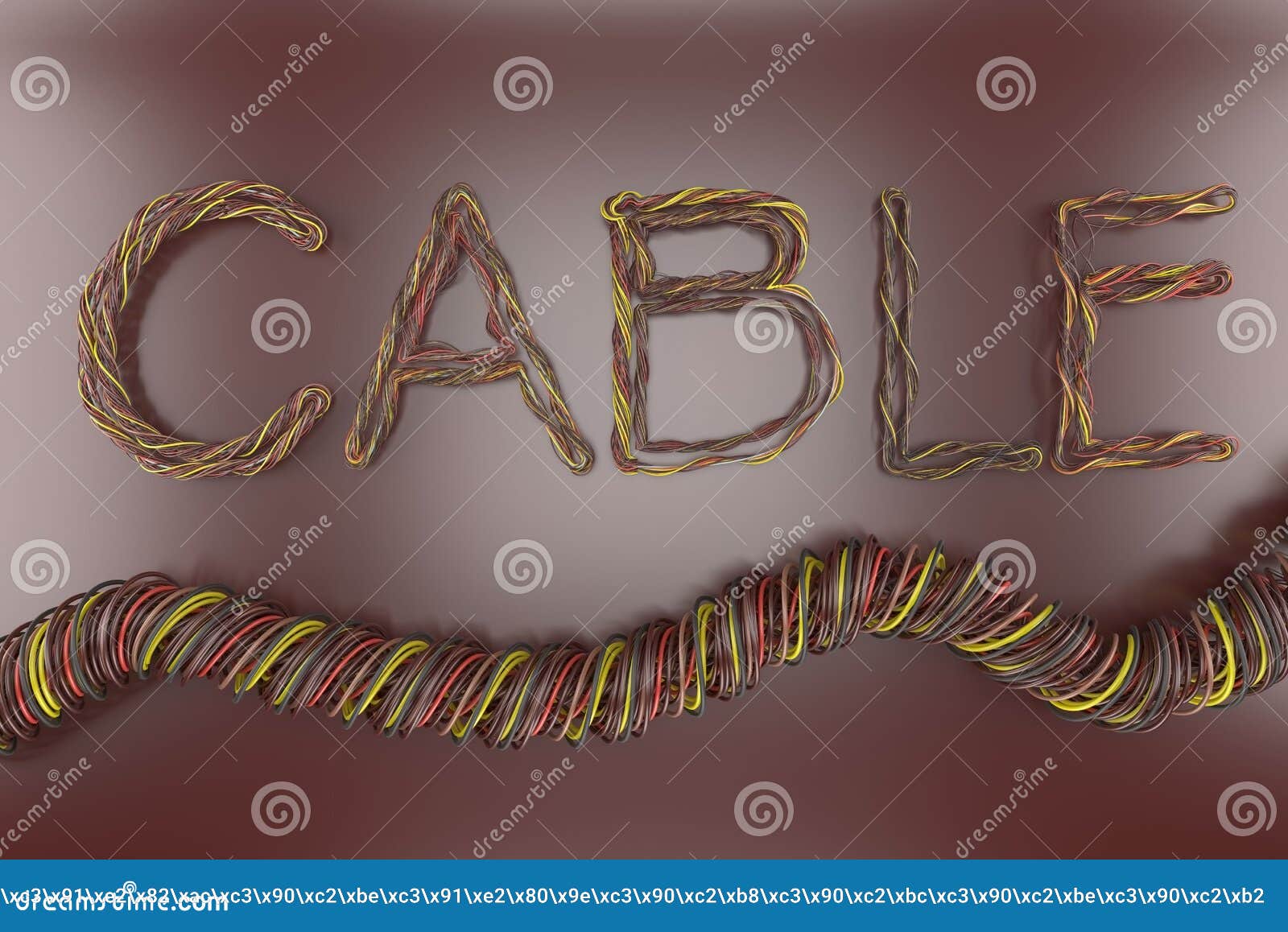 Cable Bundle text stock illustration. Illustration of cord - 75132715