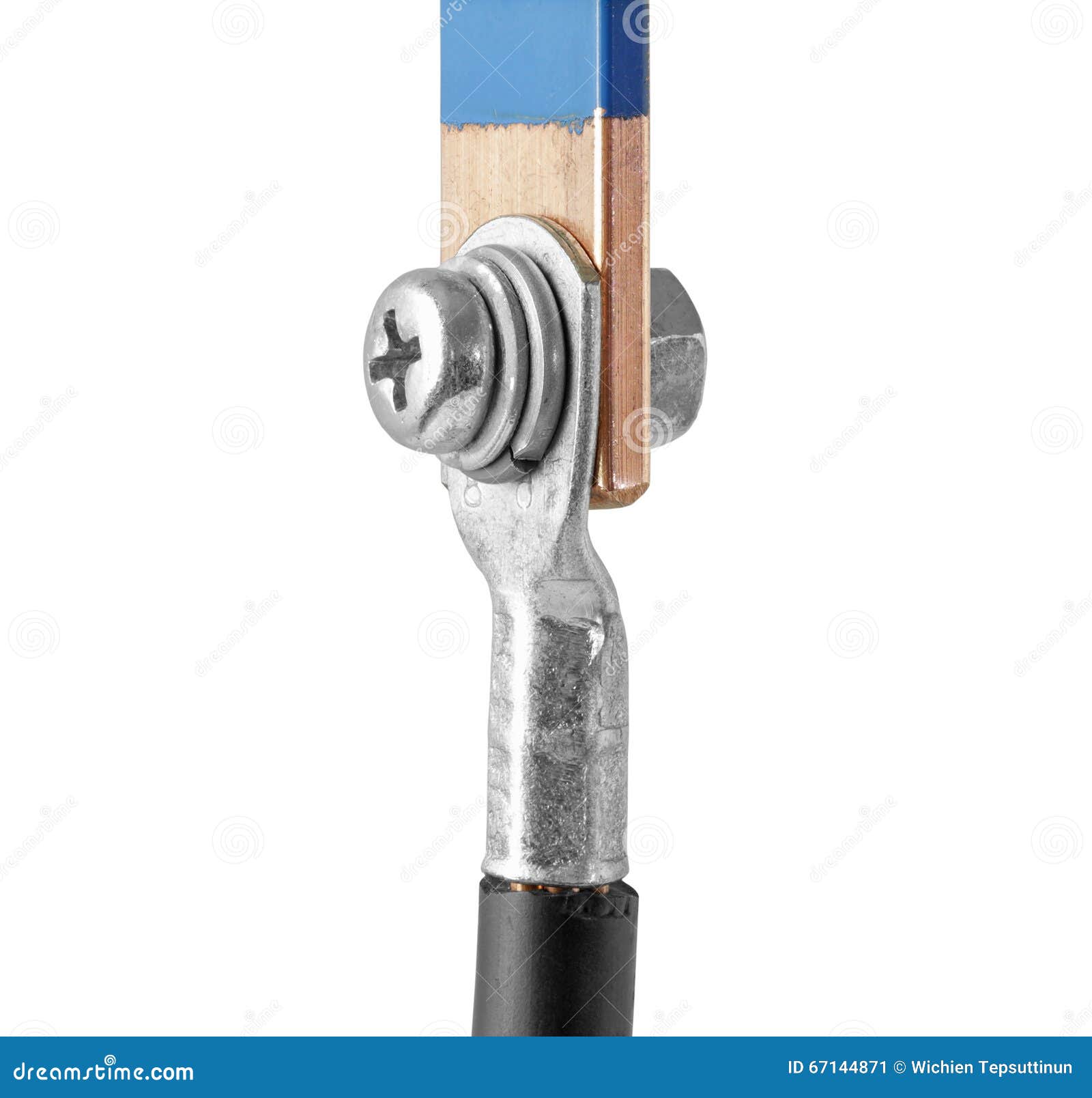 Cable Busbar Connection Isolated On White Background Royalty-Free Stock ...