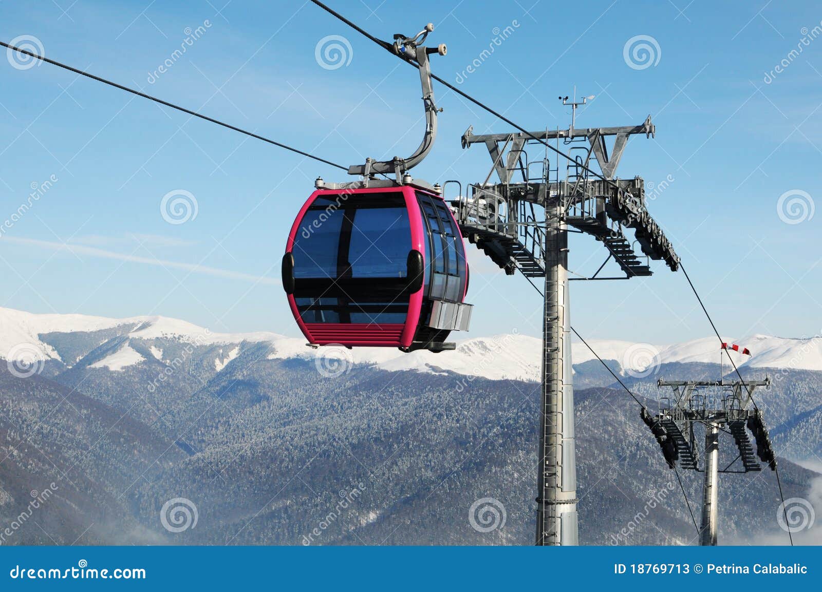 Cable cabin stock image. Image of transportation, winter - 18769713