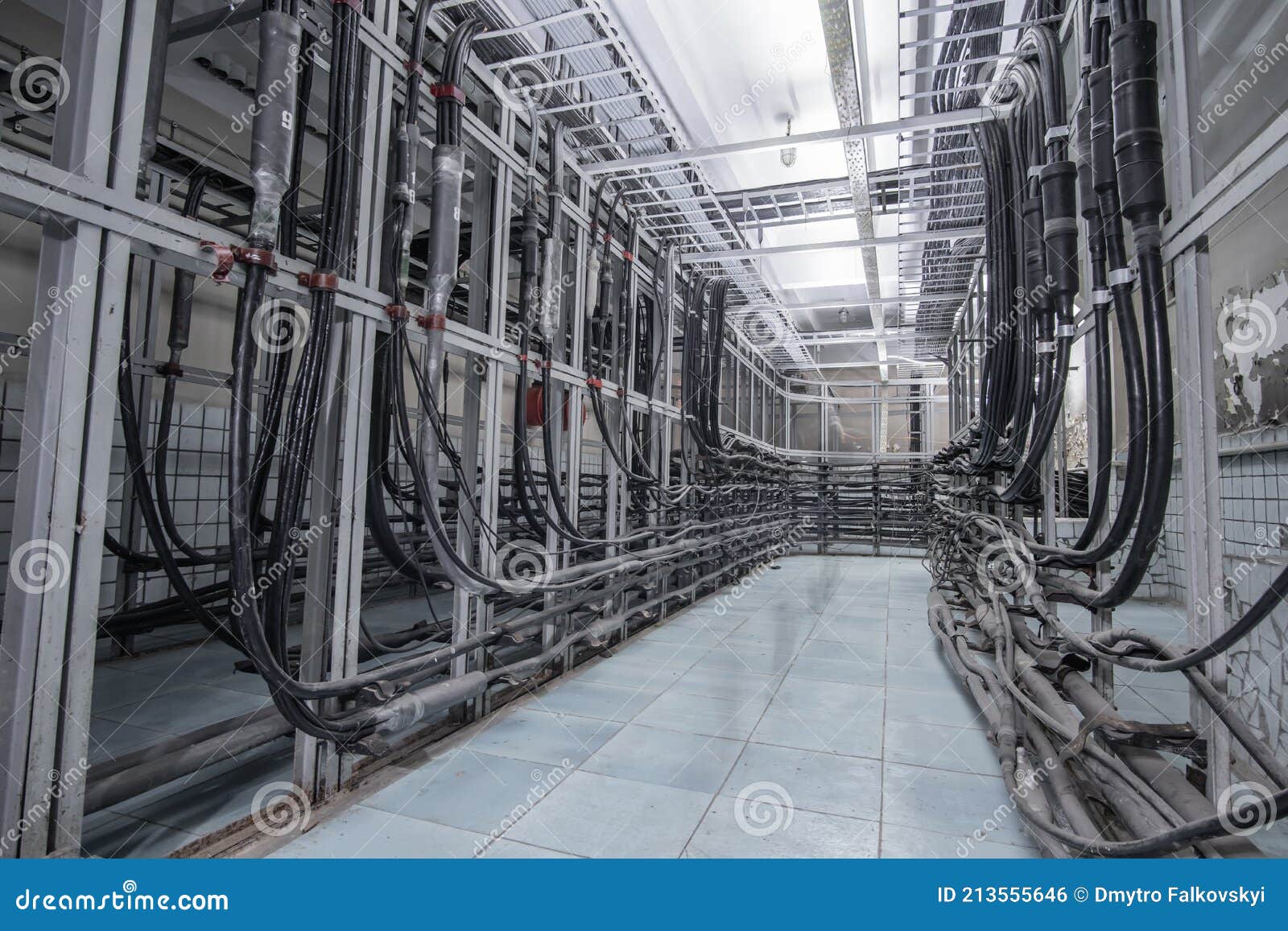 Cable Cabinet with Many Cables. Stock Photo - Image of link, business ...