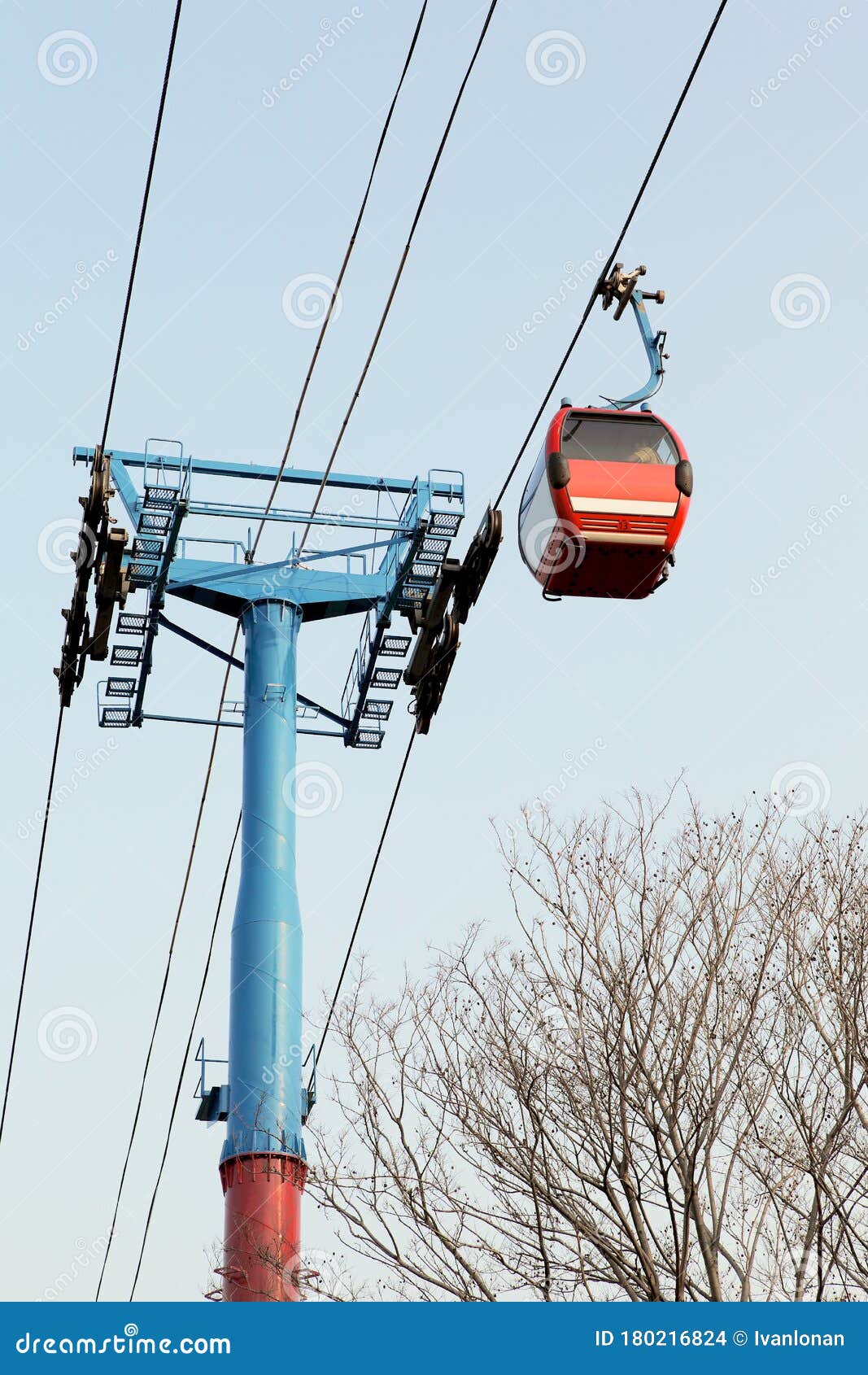 Cable Car on the Amusement Park Stock Photo - Image of blue, activity ...