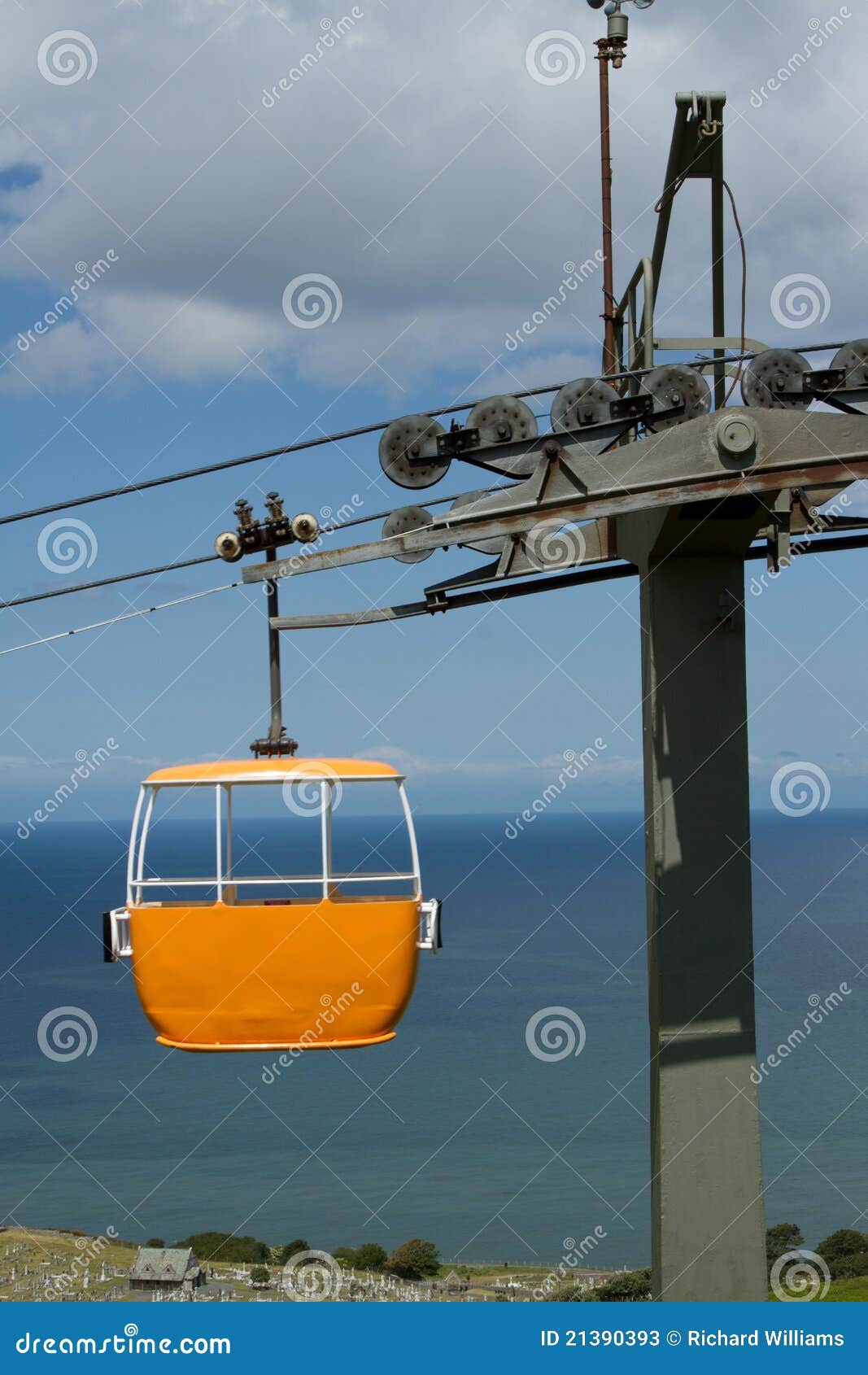 Cable car. stock image. Image of upright, blue, rollers - 21390393