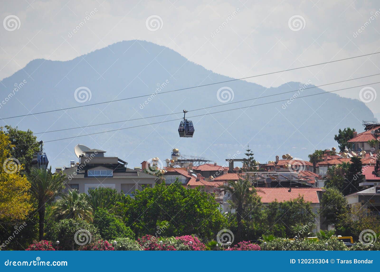 The cable car in Alanya stock photo. Image of landscape - 120235304