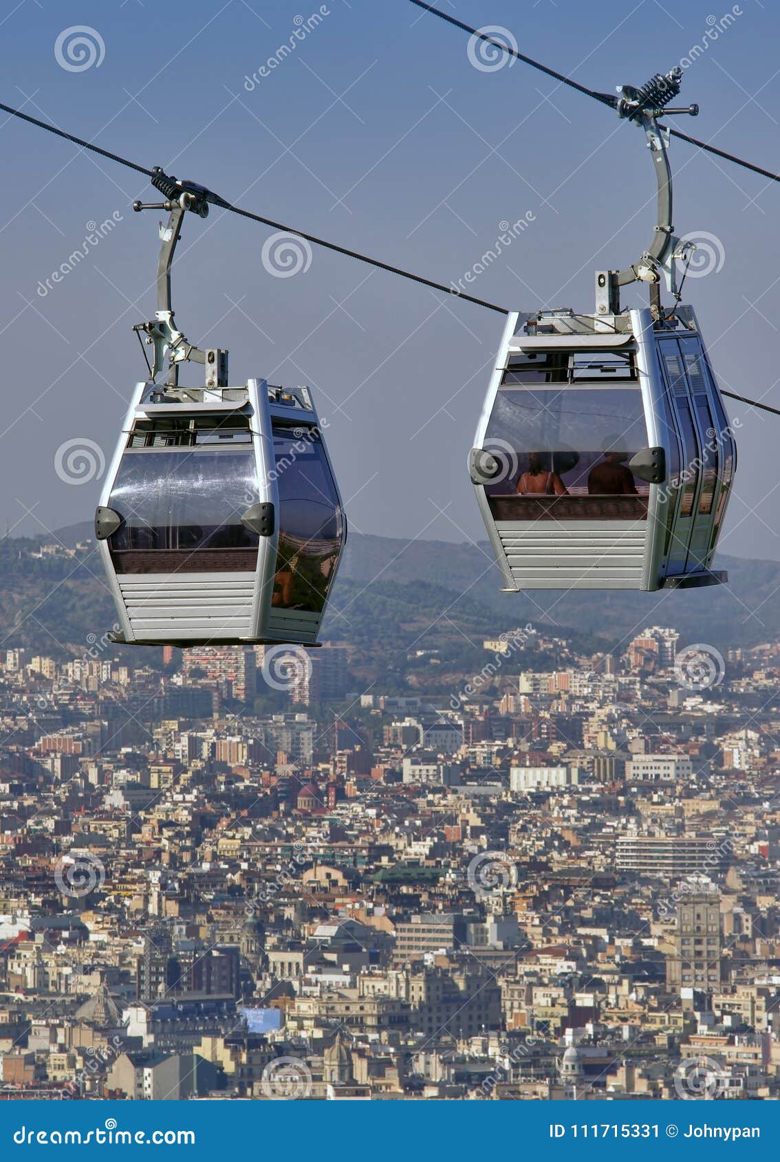 Cable Car in Barcelona City, Stock Image - Image of attraction ...