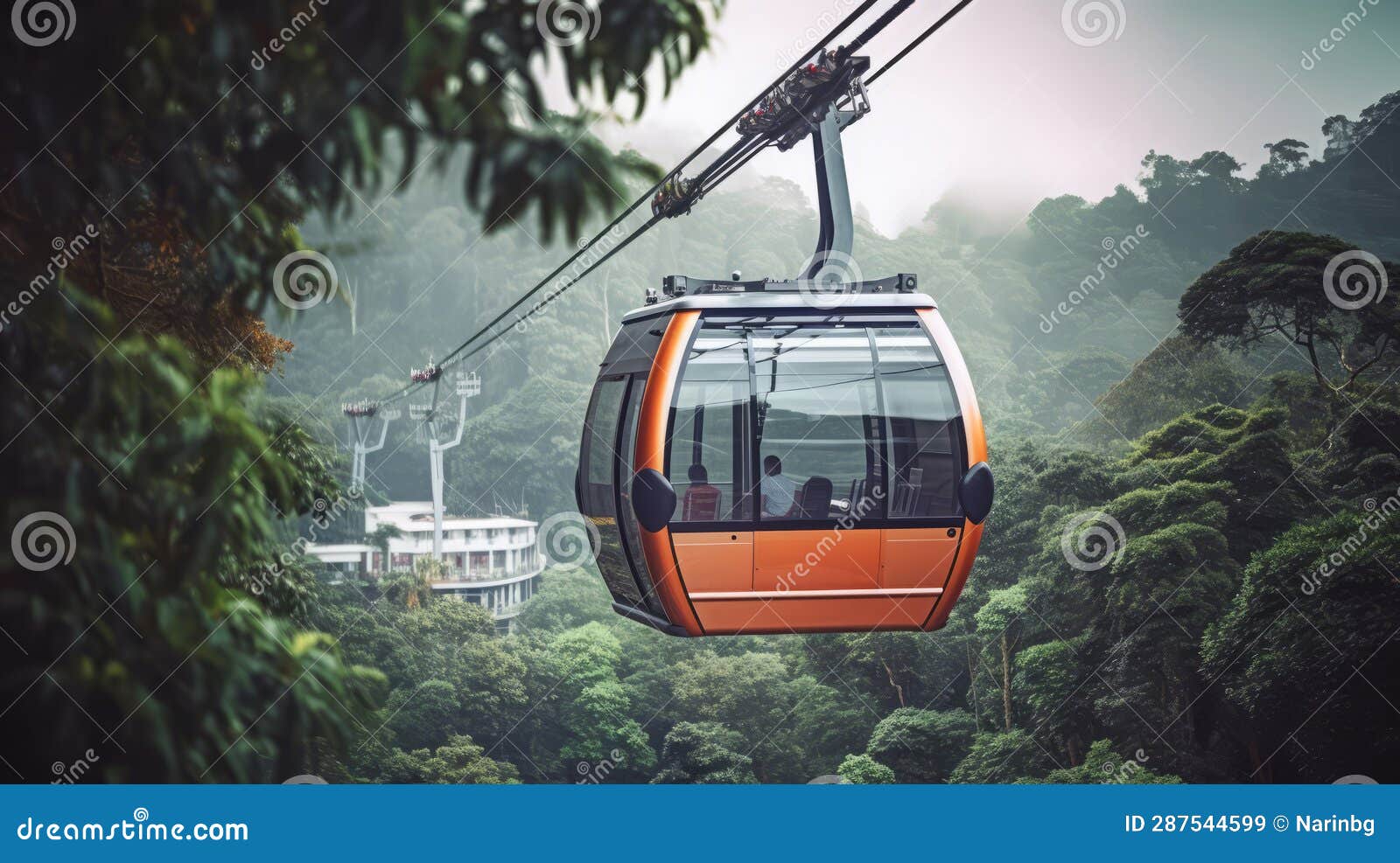 Cable Car of a Beautiful Transportation with Futuristic Design. AI ...
