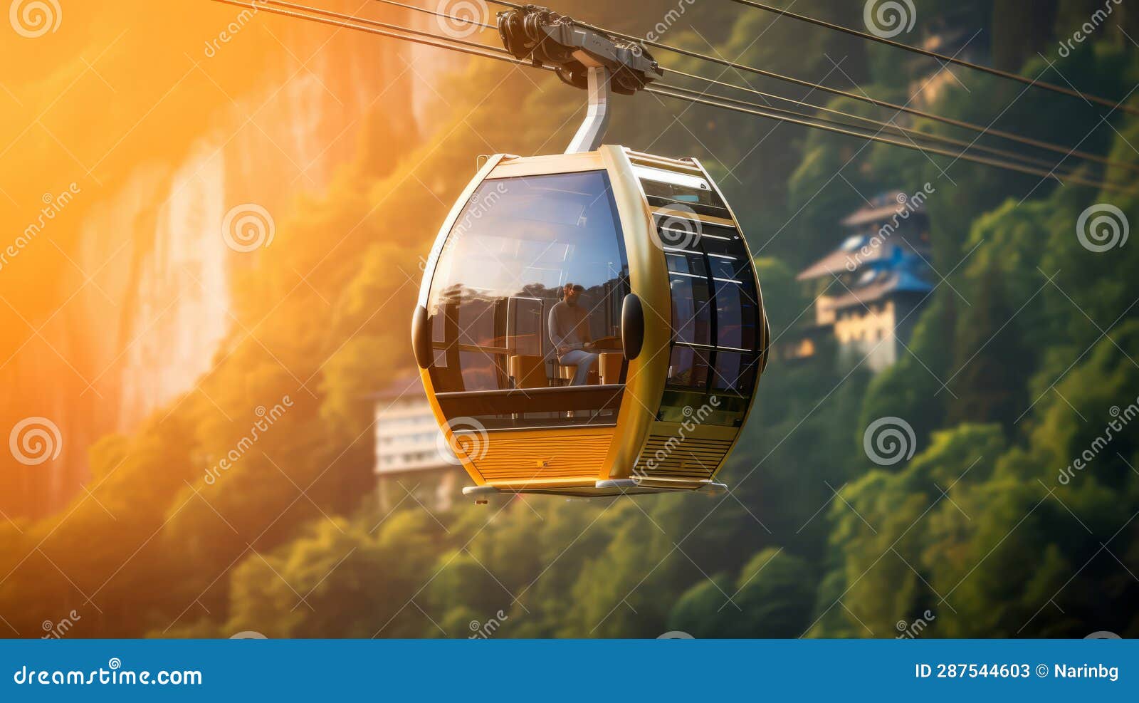 Cable Car of a Beautiful Transportation with Futuristic Design. AI ...