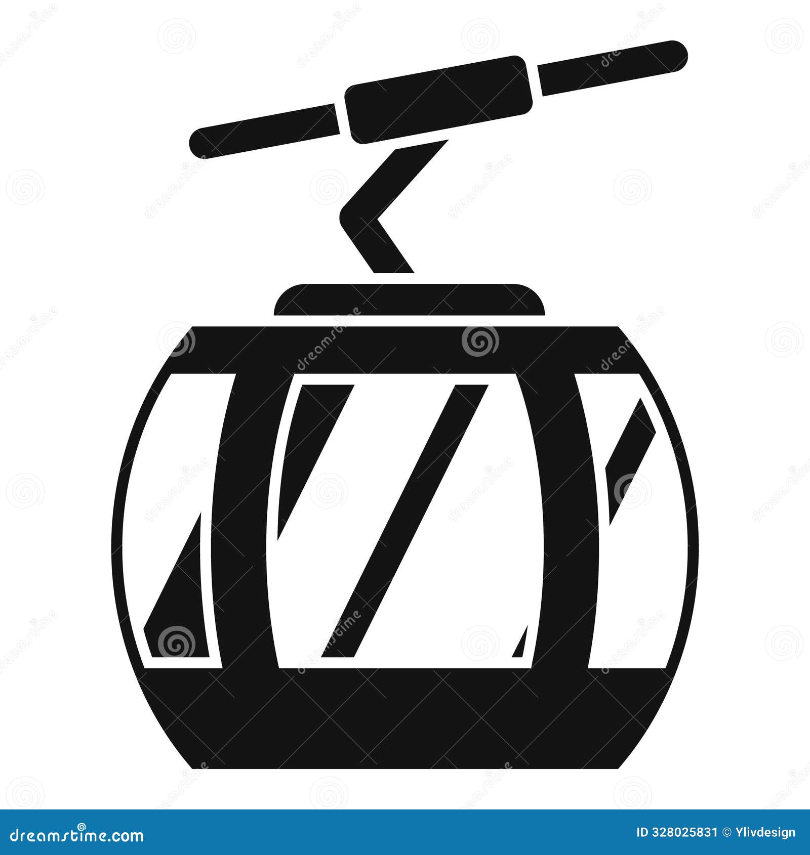 Cable Car For Mountain Ski Silhouette Icon. Gondola, Funicular ...