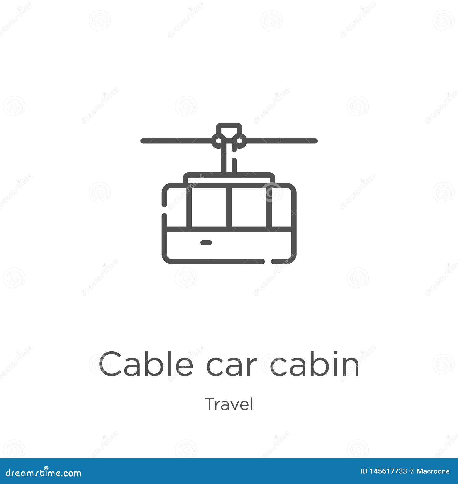 Cable Car Cabin Icon Vector from Travel Collection. Thin Line Cable Car ...