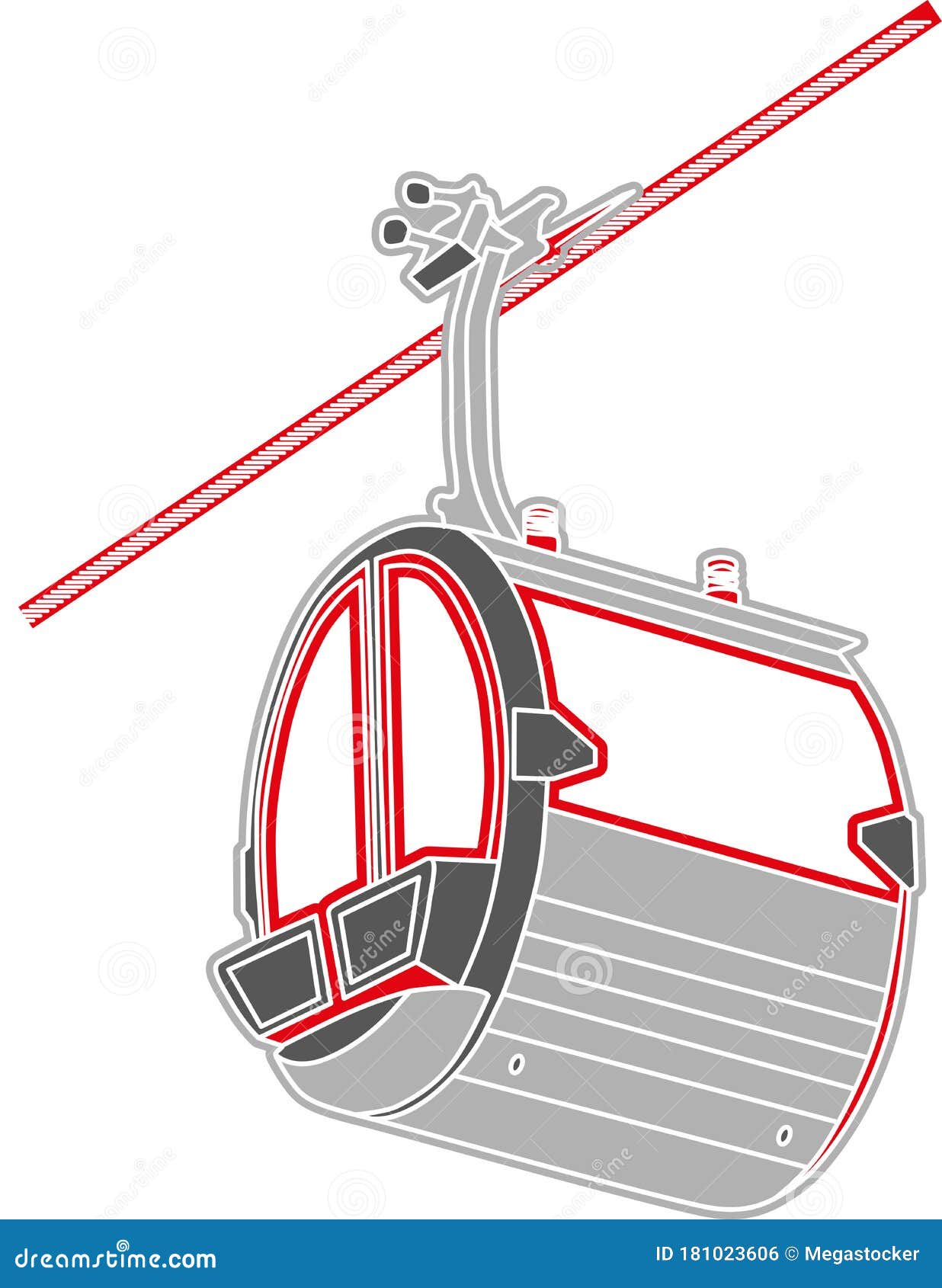 Cable Car Cabin - Vector Illustration Stock Vector - Illustration of ...