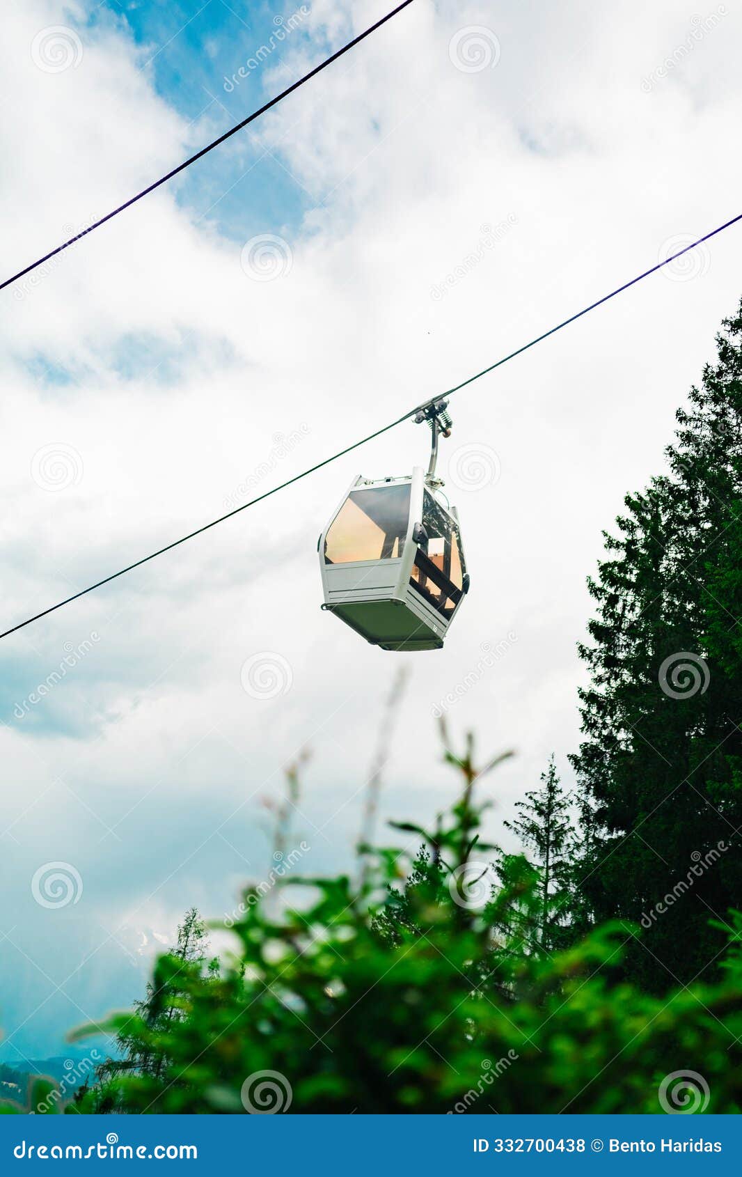 Cable Car Cabin Viewed from the Bottom Ascending Stock Photo - Image of ...