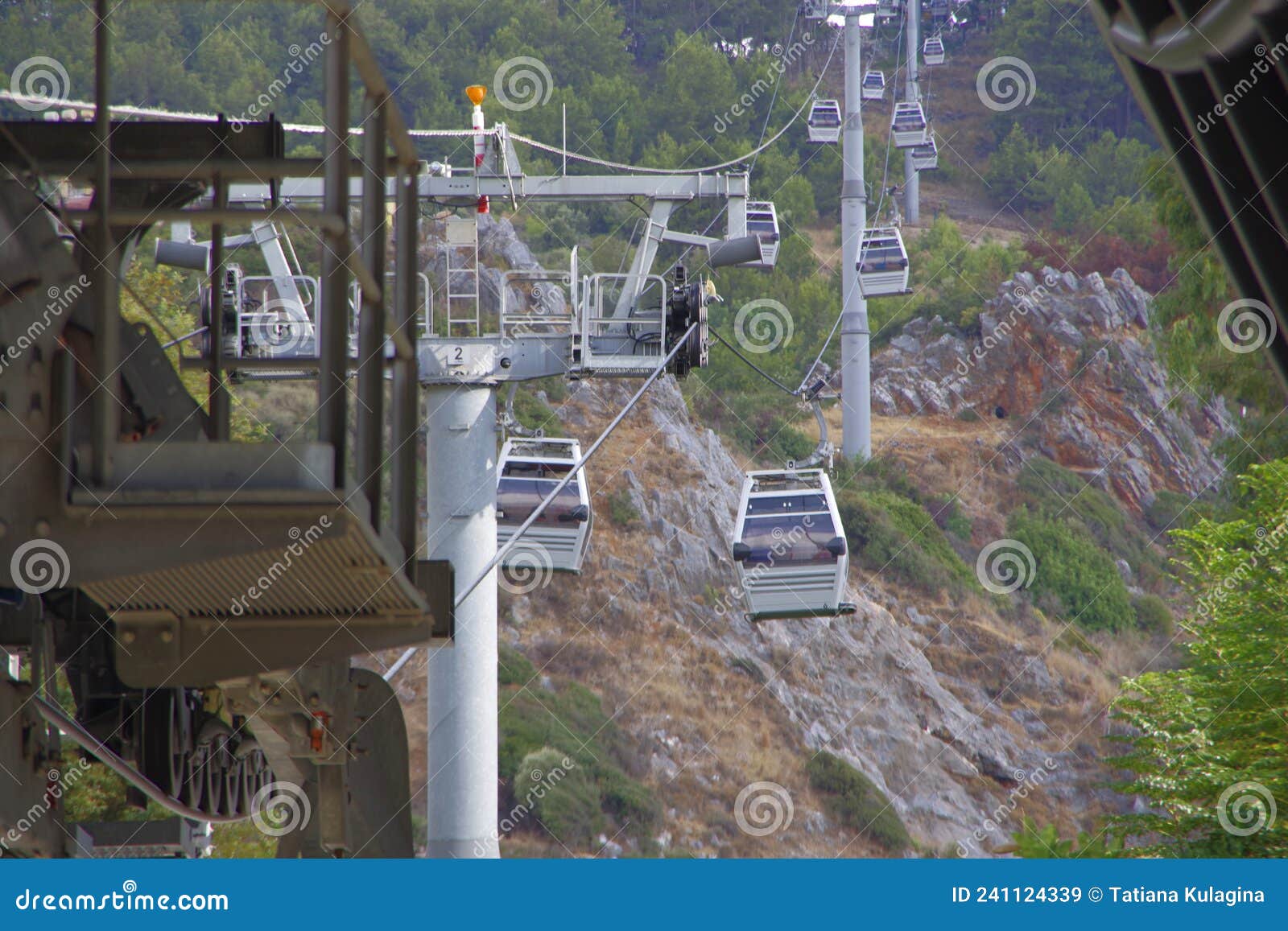Cable Car in the City of Alanya in Turkey Stock Image - Image of light ...