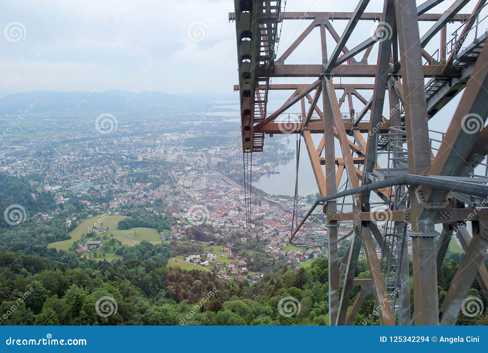 Cable Car Construction in Bregenz, Austria Stock Photo - Image of ...