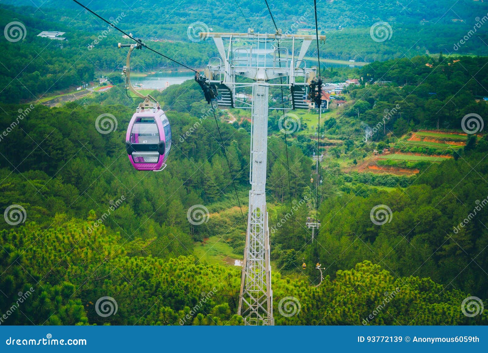 Cable Car at Dalat editorial stock image. Image of abstract - 93772139