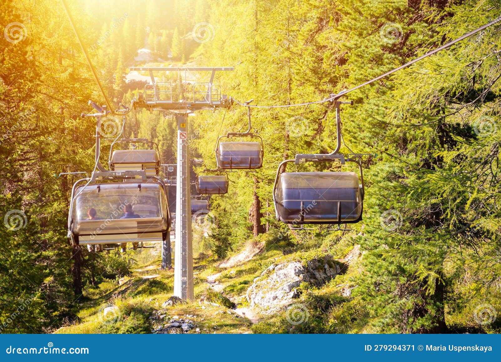 Cable Car in Dolomite Mountains in ITaly in Summer Stock Image - Image ...