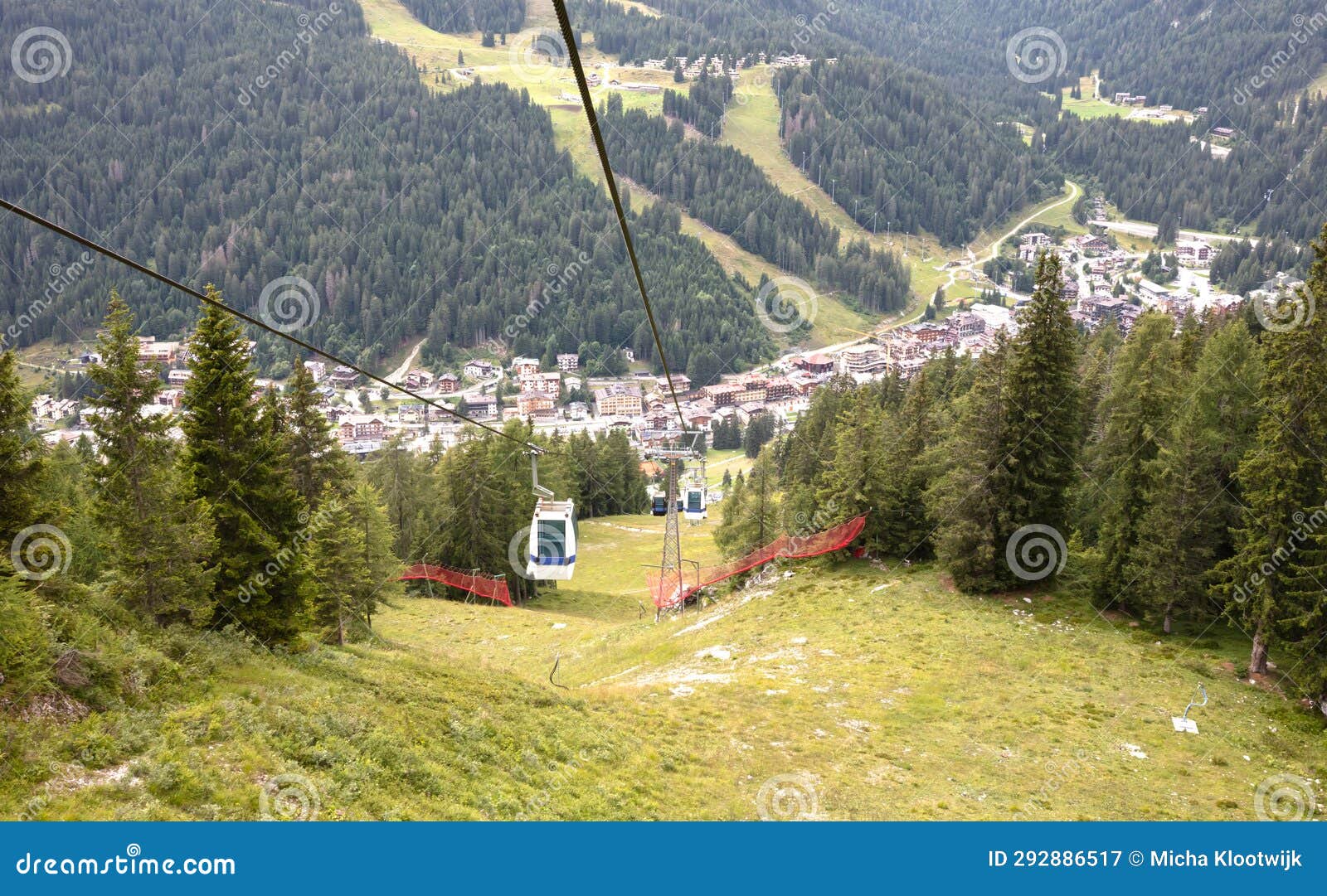 Cable car in the Dolomites stock image. Image of europe - 292886517