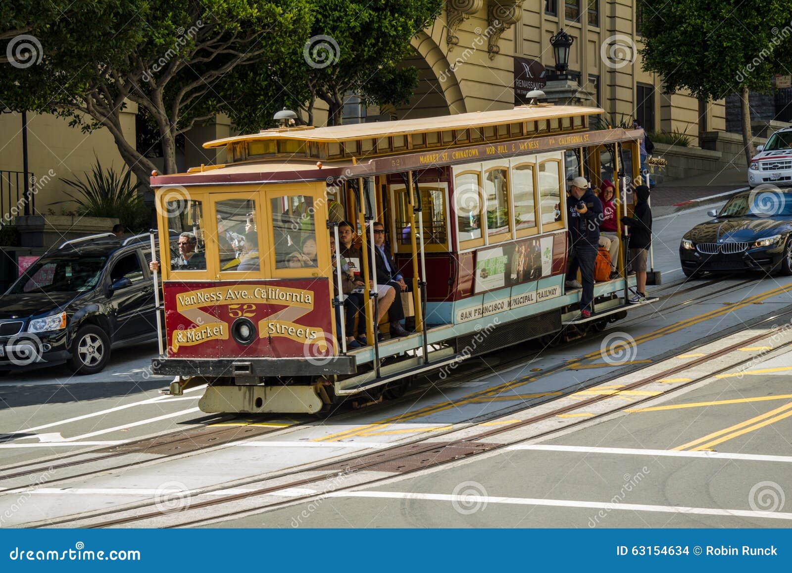 Cable Car Driving Downhill in San Francisco Editorial Stock Image ...