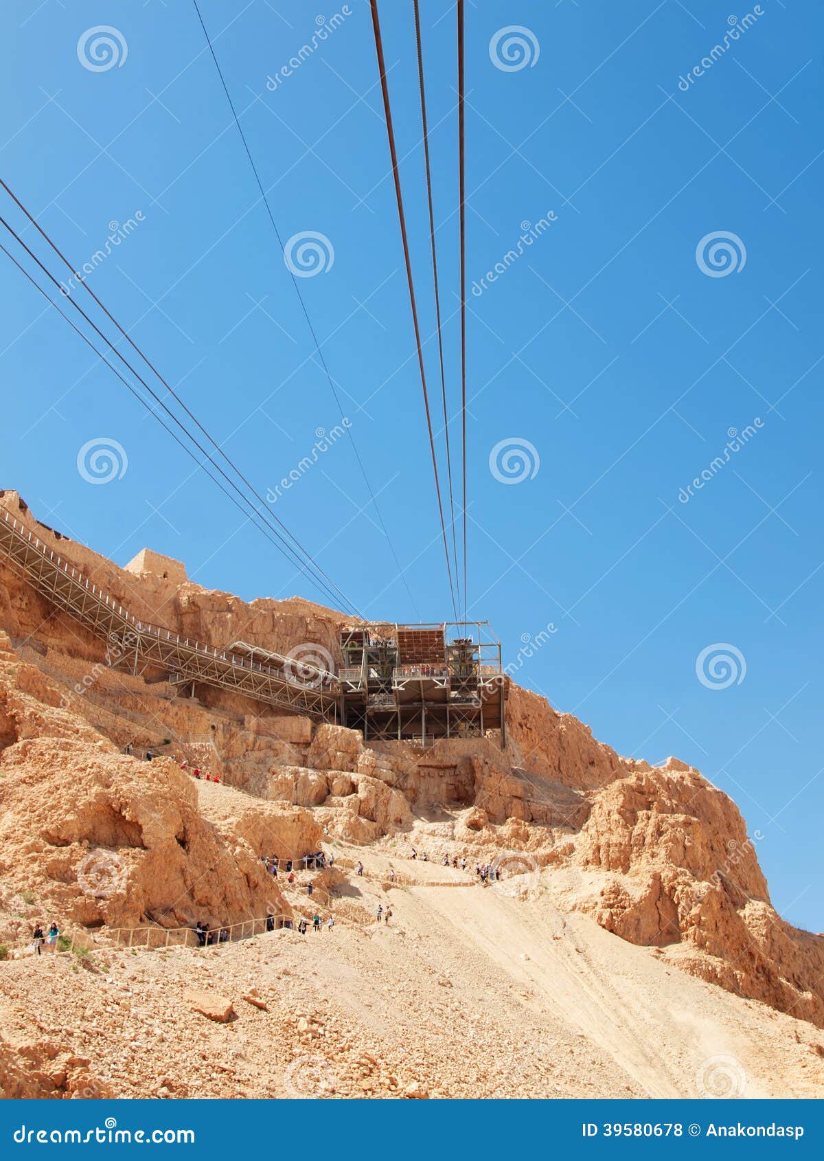 Cable Car in Fortress Masada, Stock Photo - Image of stone, history ...