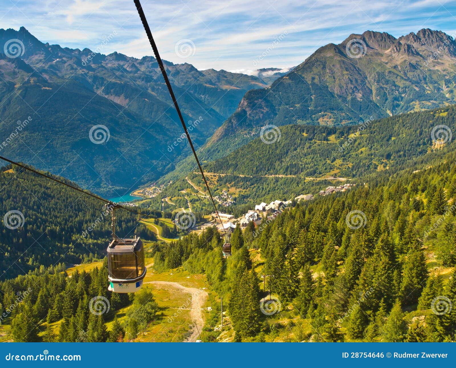 Cable Car French Alps stock photo. Image of france, elevation - 28754646