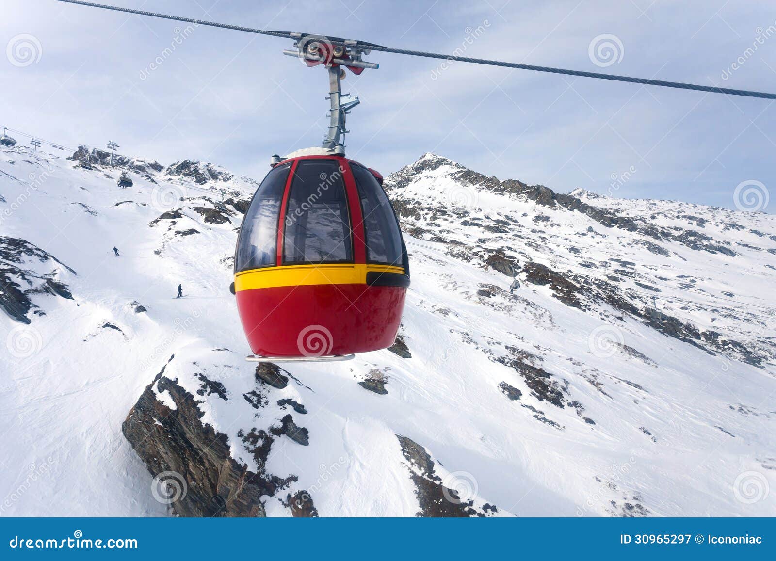 Cable Car Going To Kitzsteinhorn Peak Stock Image - Image of lift ...