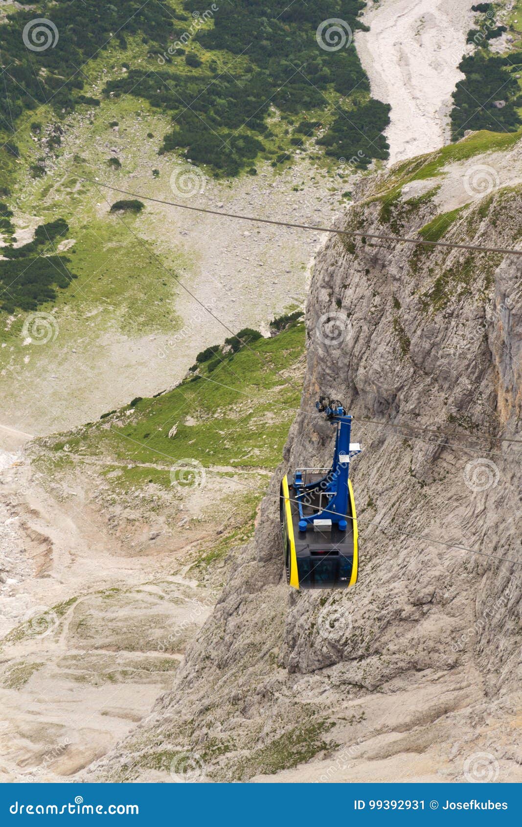 Cable Car Gondola Travelling To Dachstein Mountain Stock Image - Image ...