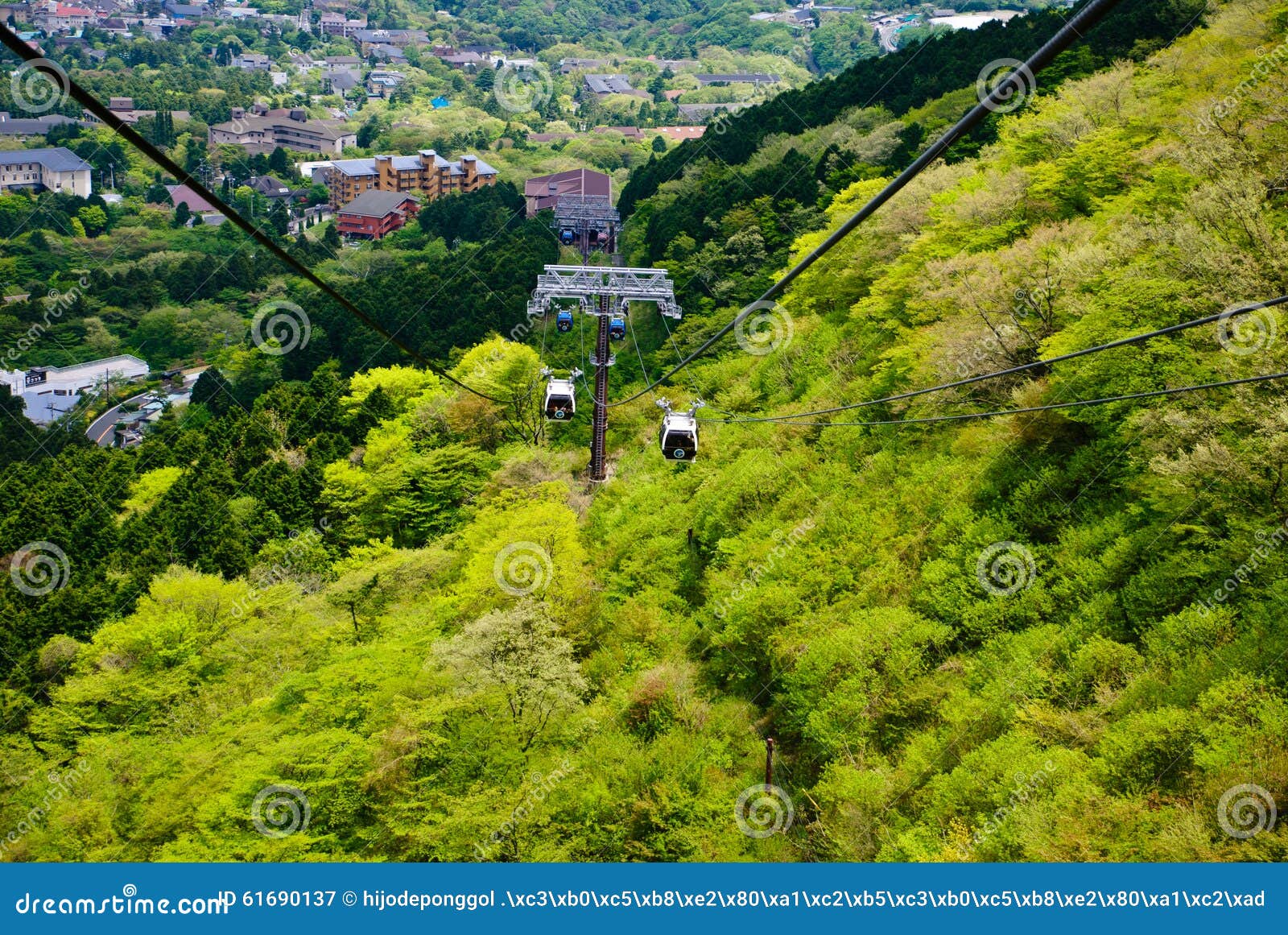 Cable car at Hakone, Japan stock image. Image of connection - 61690137
