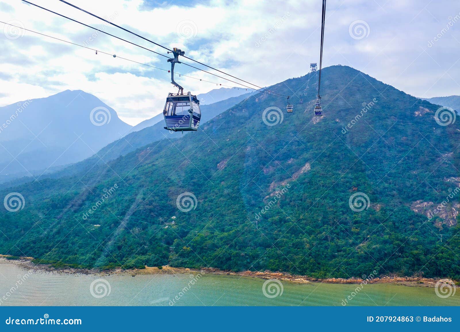 Cable car in Hong Kong stock image. Image of cablecar - 207924863