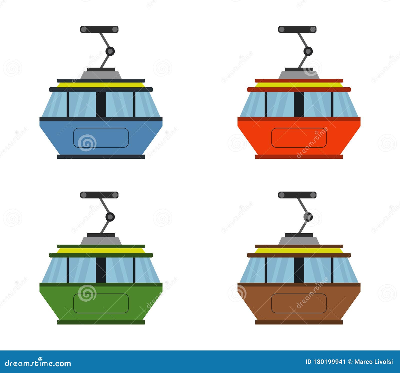Cable Car Icon Illustrated in Vector on White Background Stock ...
