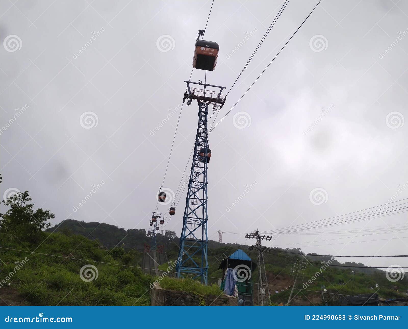 Cable car india editorial stock photo. Image of cable - 224990683