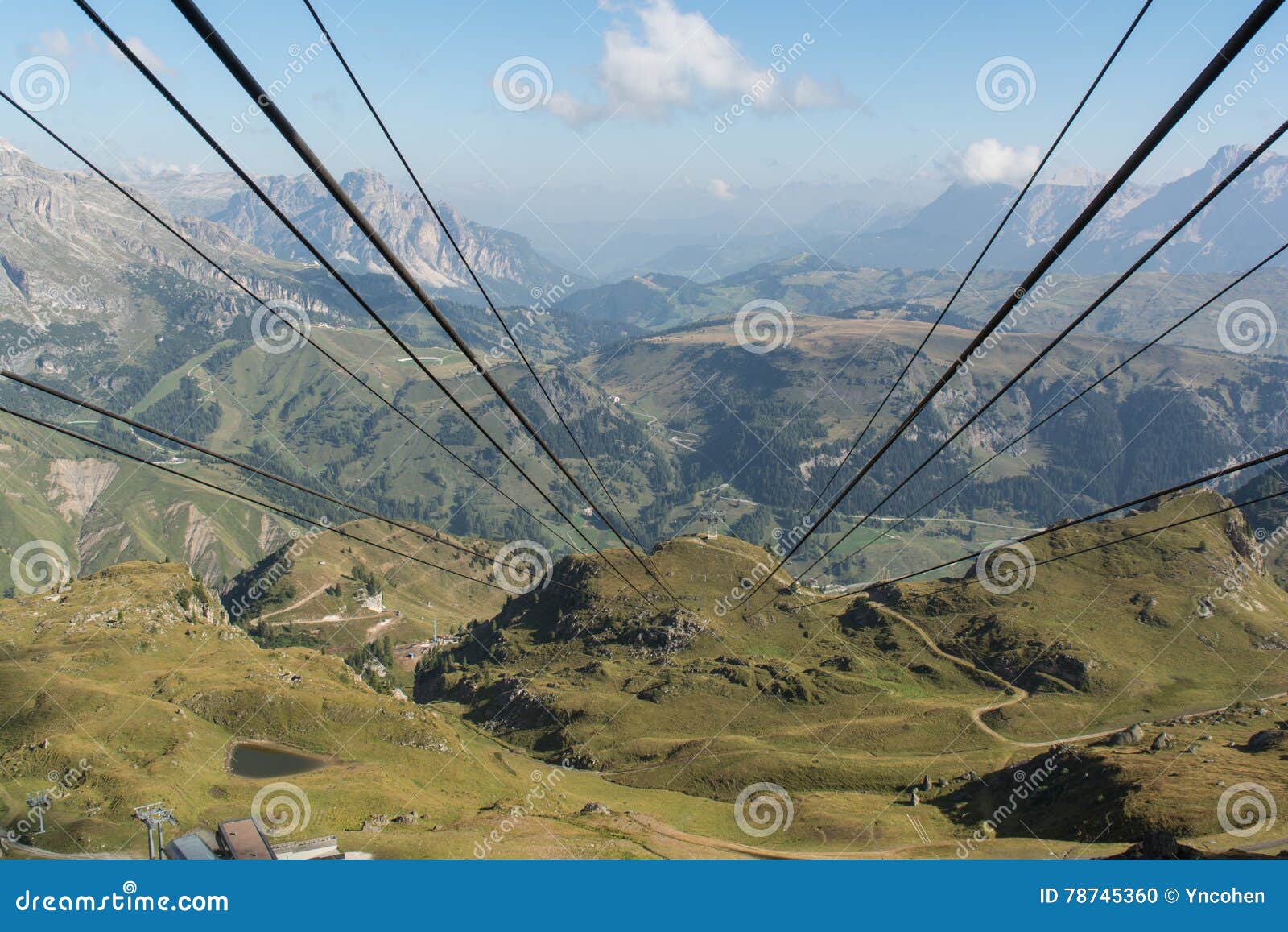 Cable Car Lines into Valley Stock Photo - Image of scenic, lines: 78745360