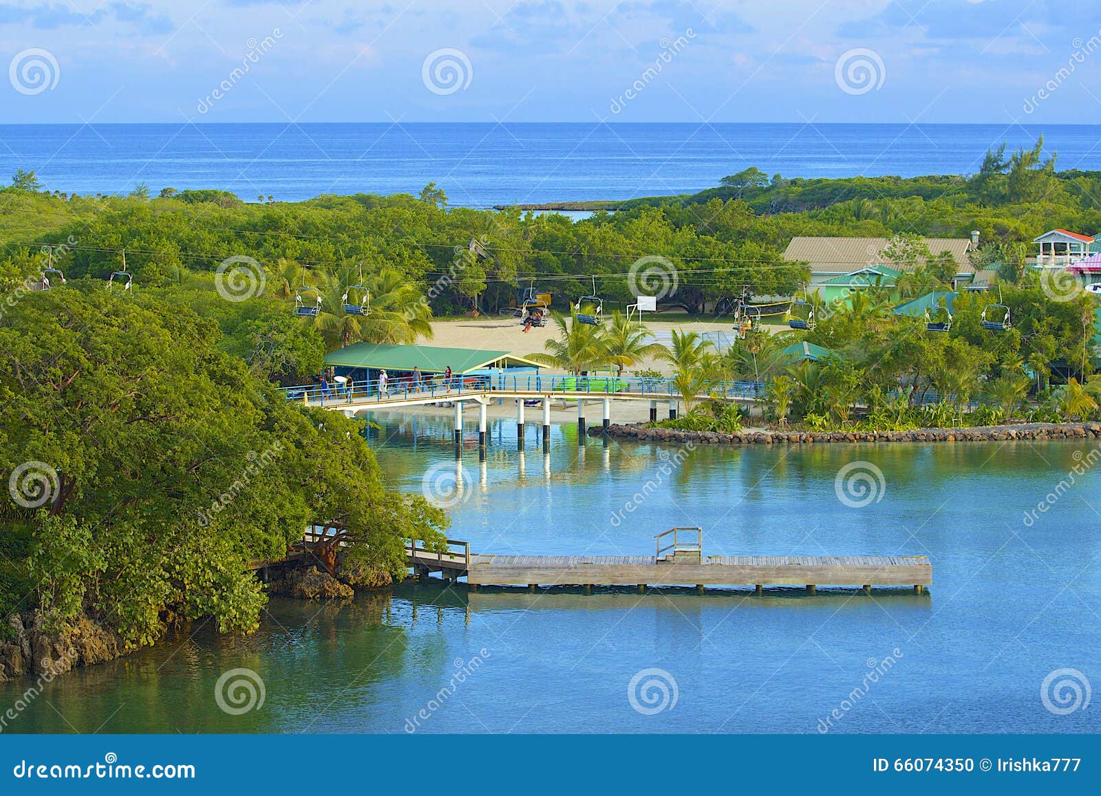 Cable Car in Mahogany Bay in Roatan, Honduras Stock Photo - Image of ...