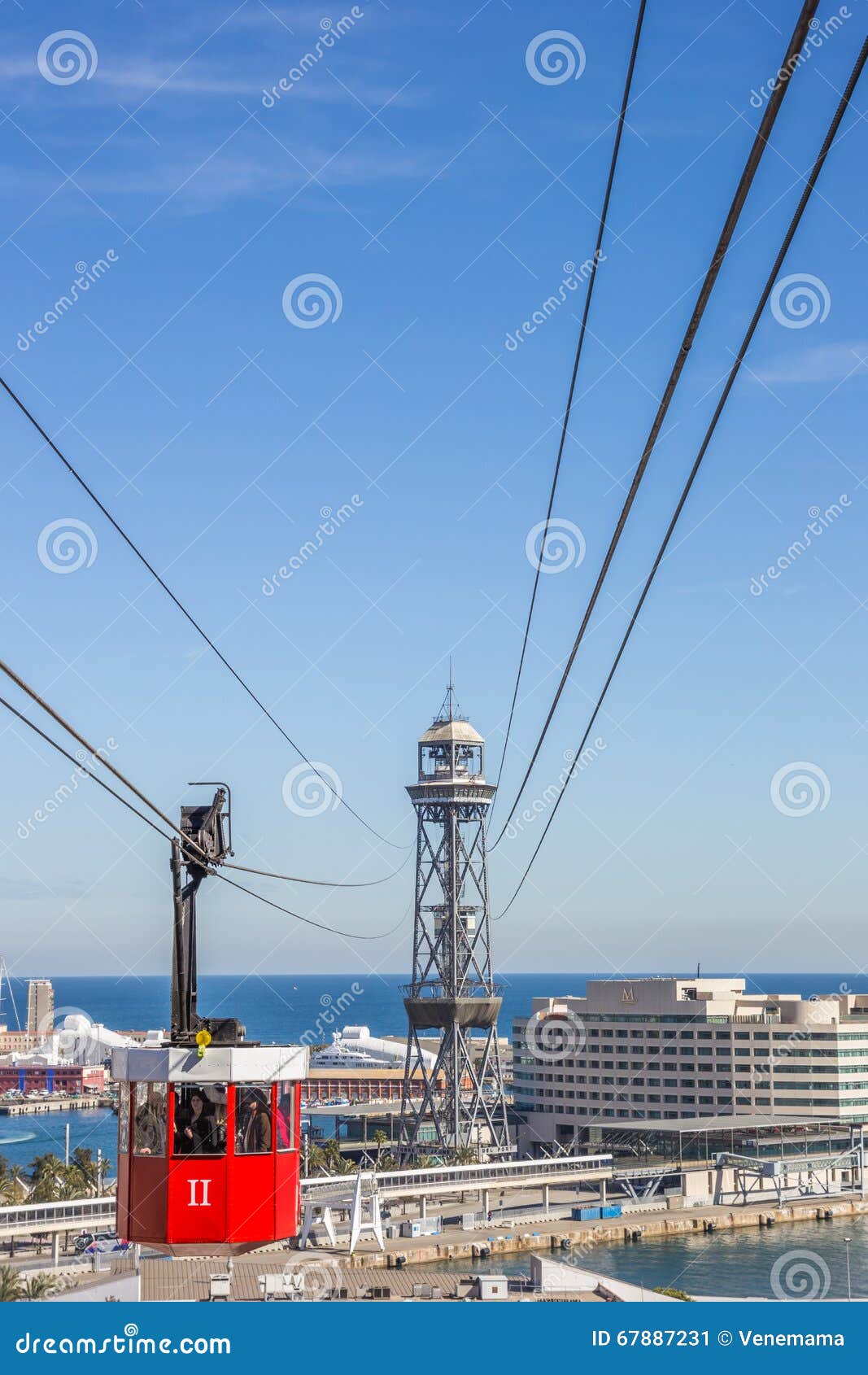 Cable Car from Montjuic To the Harbor in Barcelona Editorial Photo ...