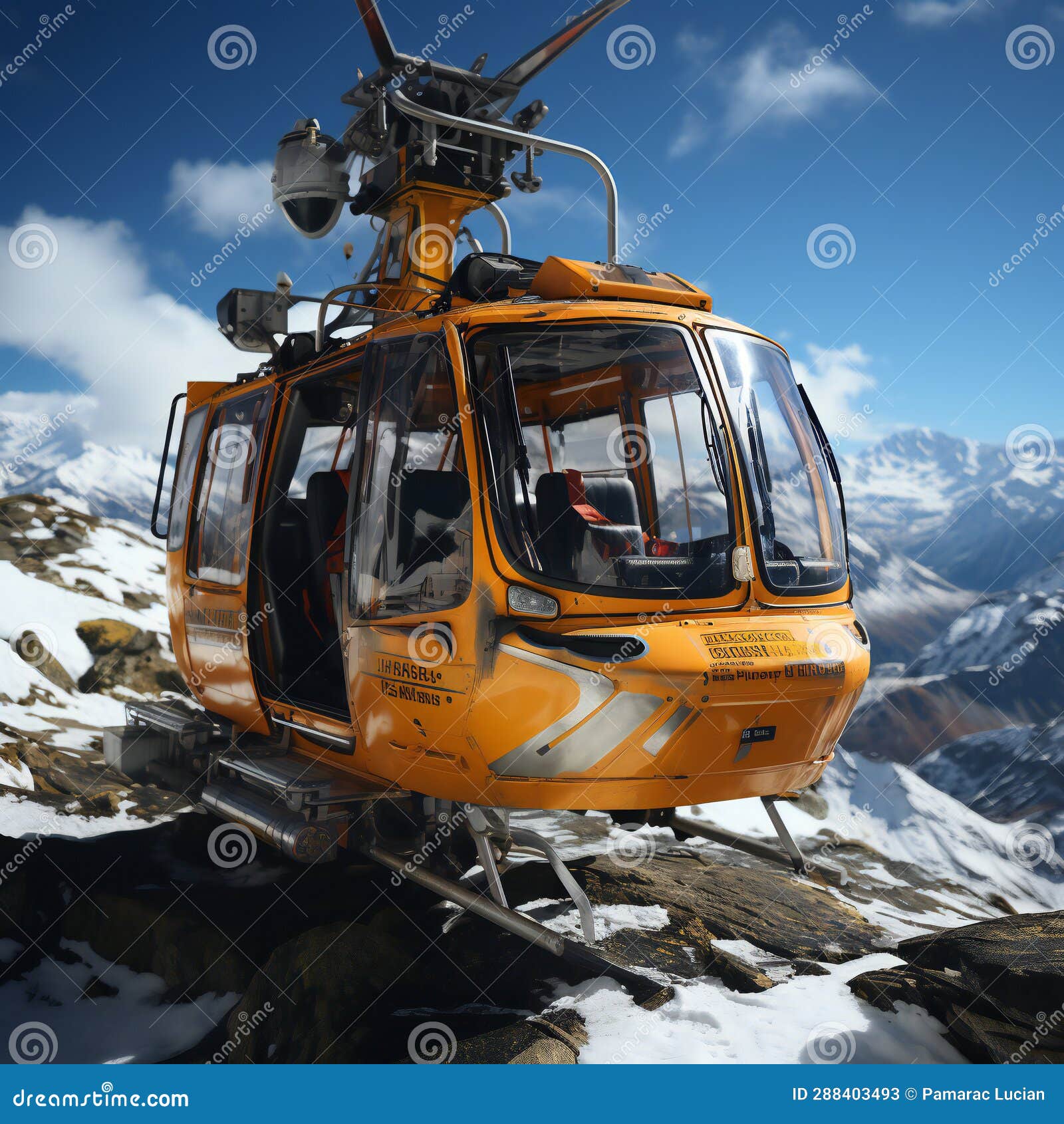 Cable Car in the Mountains. Photorealistic 3D Render Stock Illustration ...