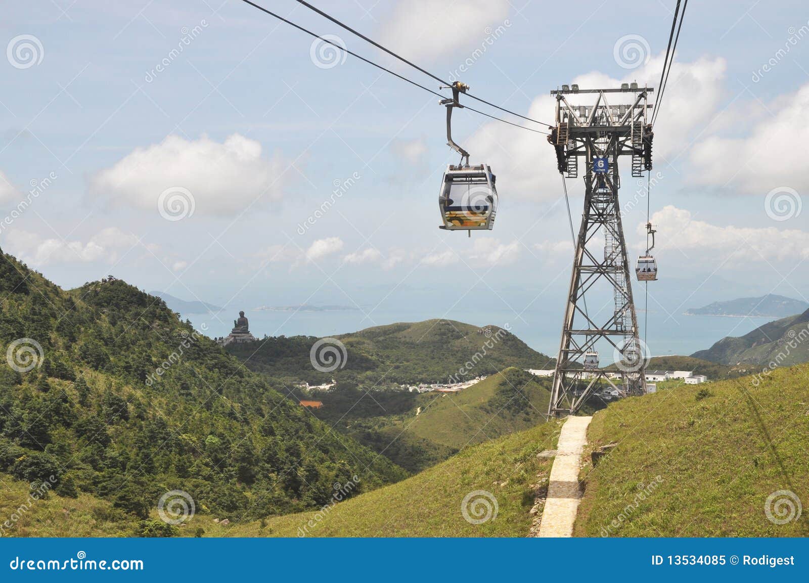 Cable Car Mountisn Structure Way Stock Image - Image of plant, post ...