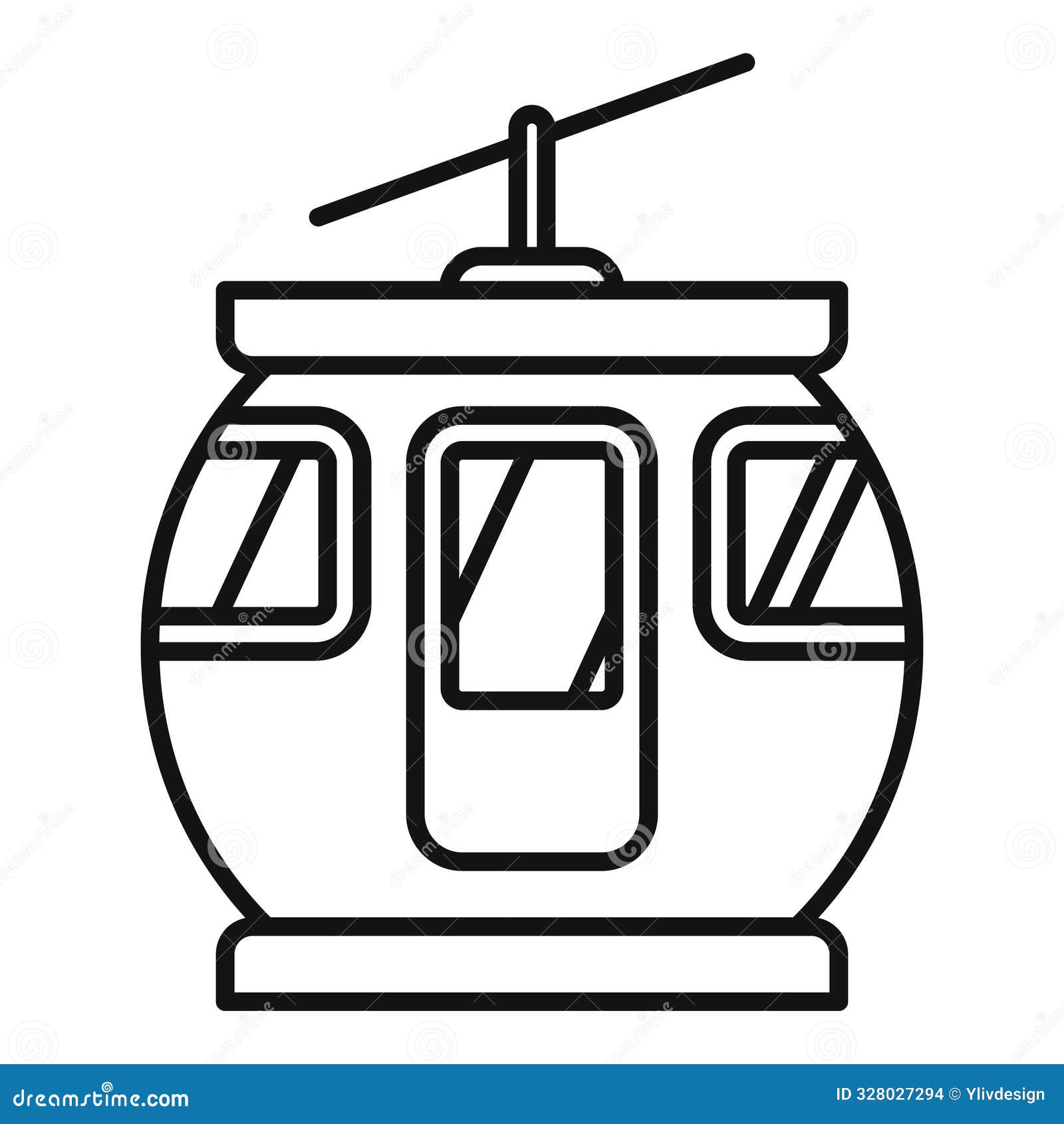Cable Car For Mountain Ski Silhouette Icon. Gondola, Funicular ...