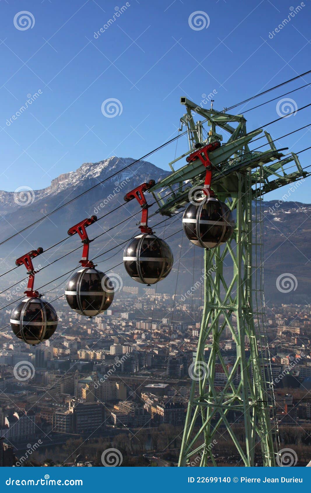 Cable car over the city stock photo. Image of structure - 22699140