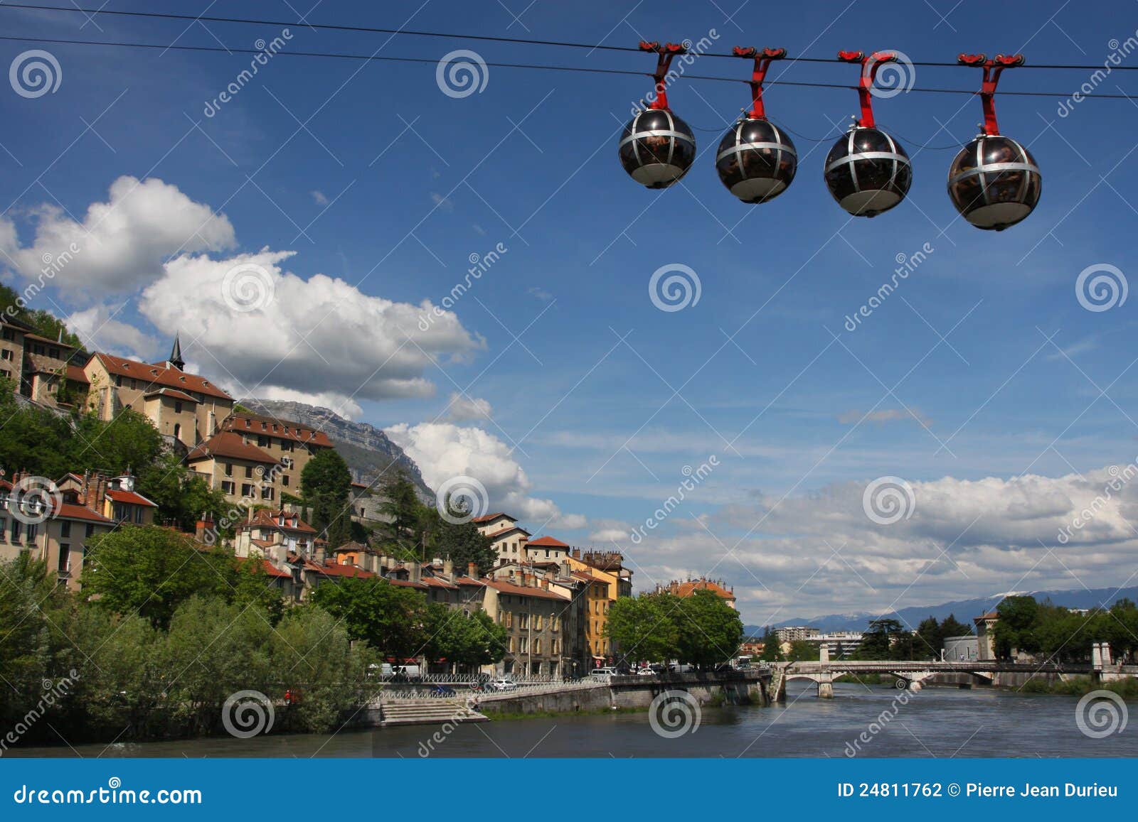 Cable Car over the river stock photo. Image of transport - 24811762