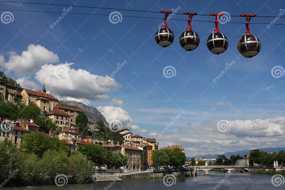 Cable Car over the river stock photo. Image of transport - 24811762